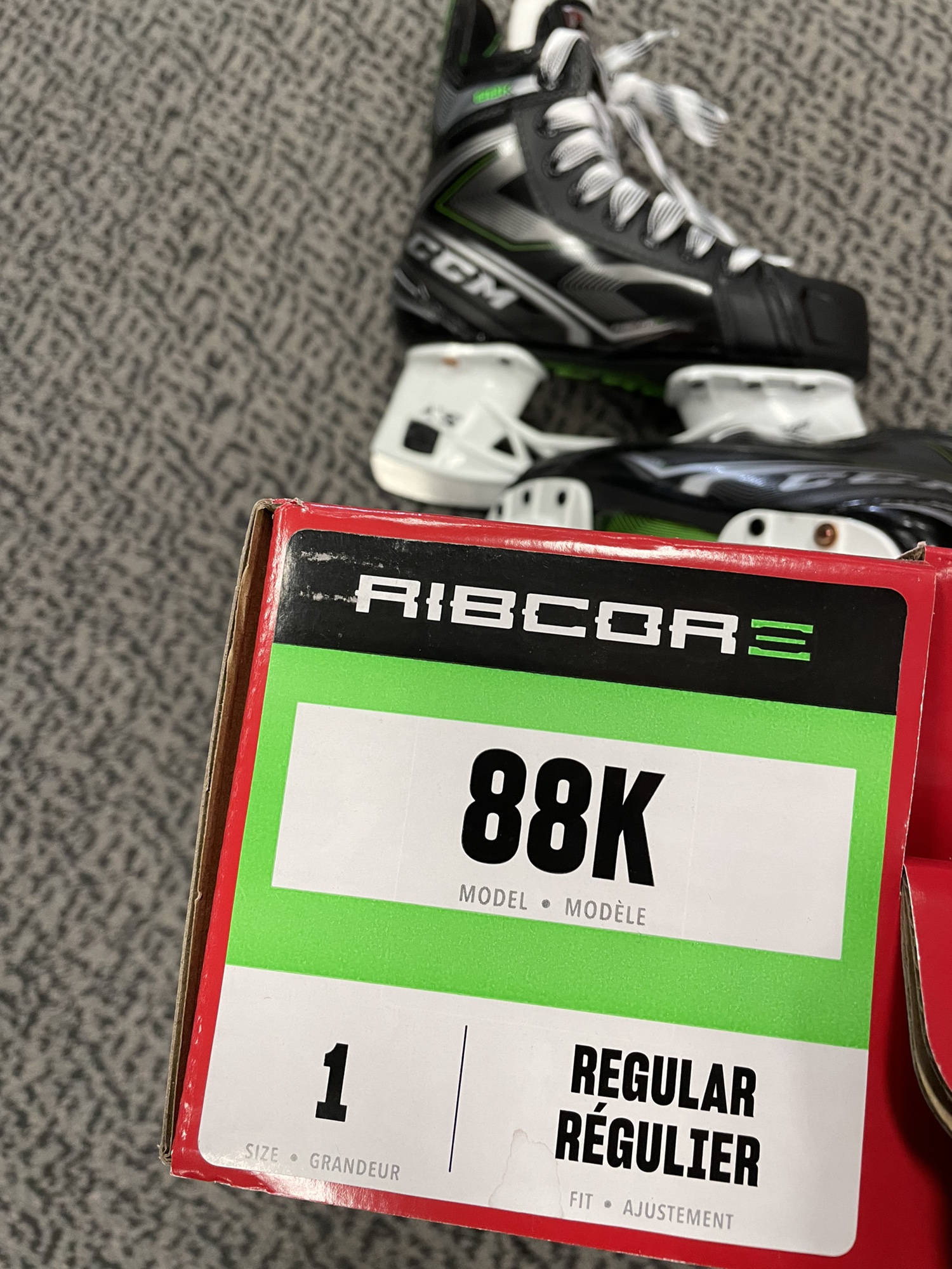 CCM Ribcore 88K size 1 regular width skate | SidelineSwap