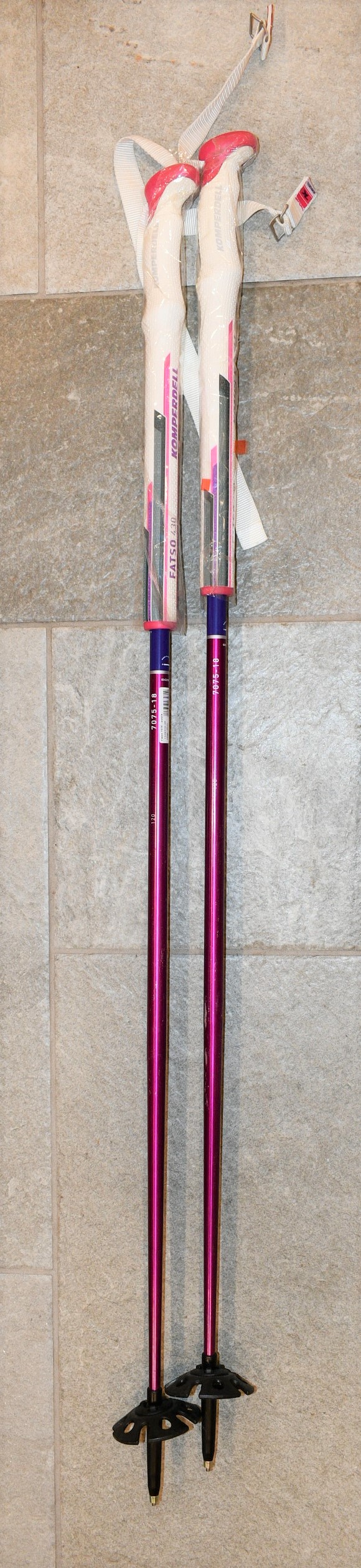 Komperdell FATSO 7075 Ski Poles 120 cm PURPLE Alpine Touring FreeRide ...