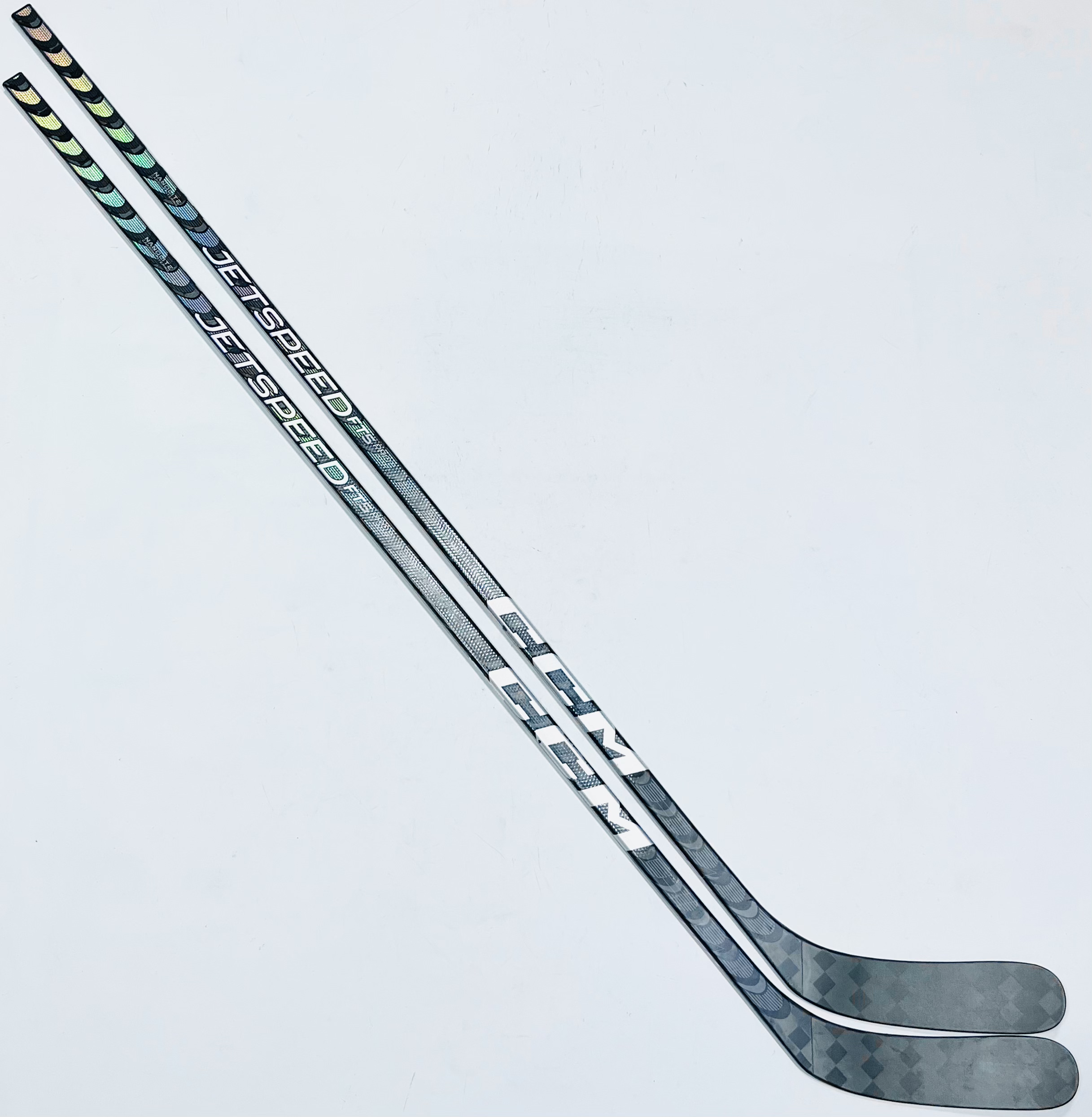 2 Pack Custom Silver CCM Jetspeed FT5 Pro Hockey Stick-LH-90 Flex-P88 ...