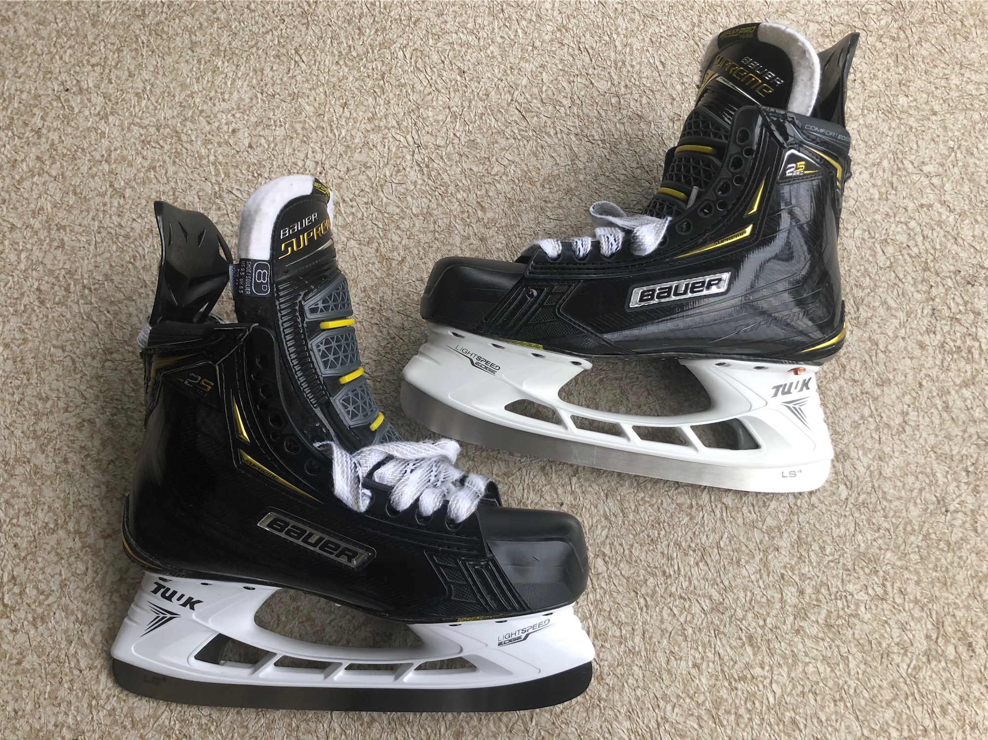 Senior New Bauer Supreme 2S Pro Hockey Skates Regular Width Size R-8D,L ...