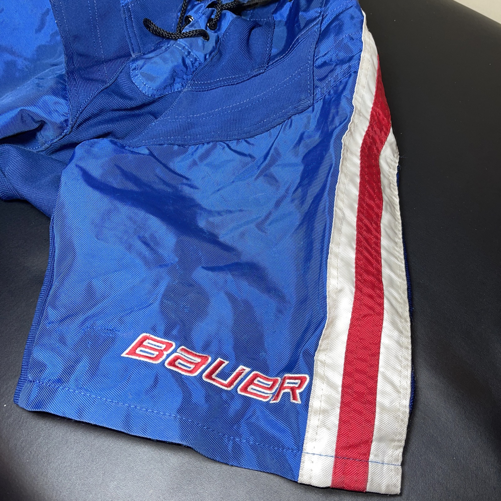 BAUER Junior XL +1 hockey pants shell RED WHITE BLUE NEW YORK RANGERS ...