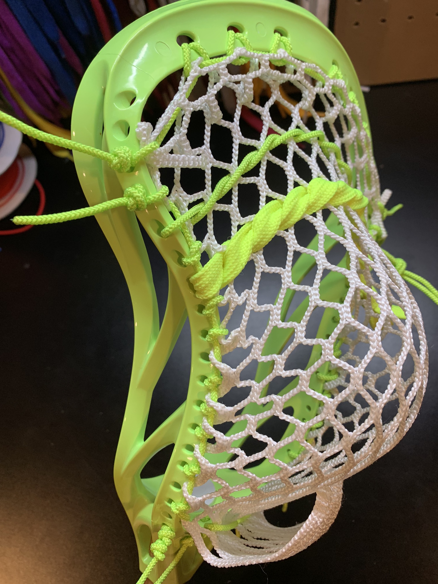 NEW Lacrosse head CUSTOM Strung with semi-soft mesh and mid low pocket ...