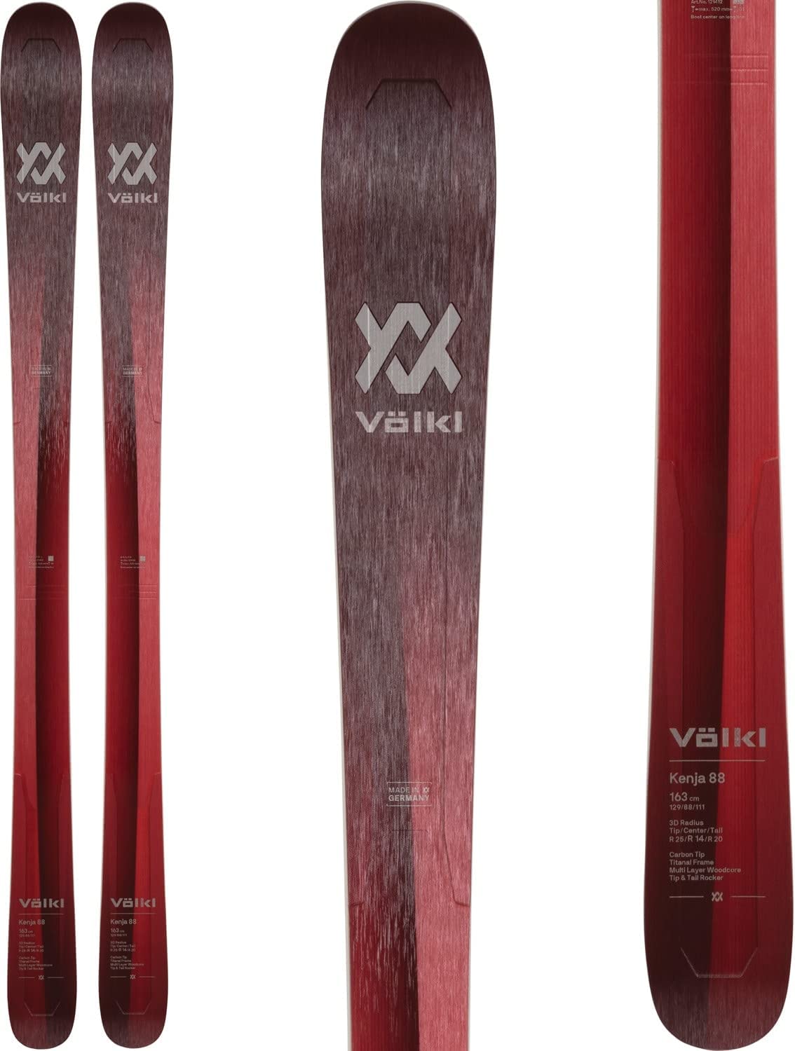New Women's 2022 Volkl 170cm All Mountain Kenja 88 Skis Without Bindings (SY1219) | SidelineSwap