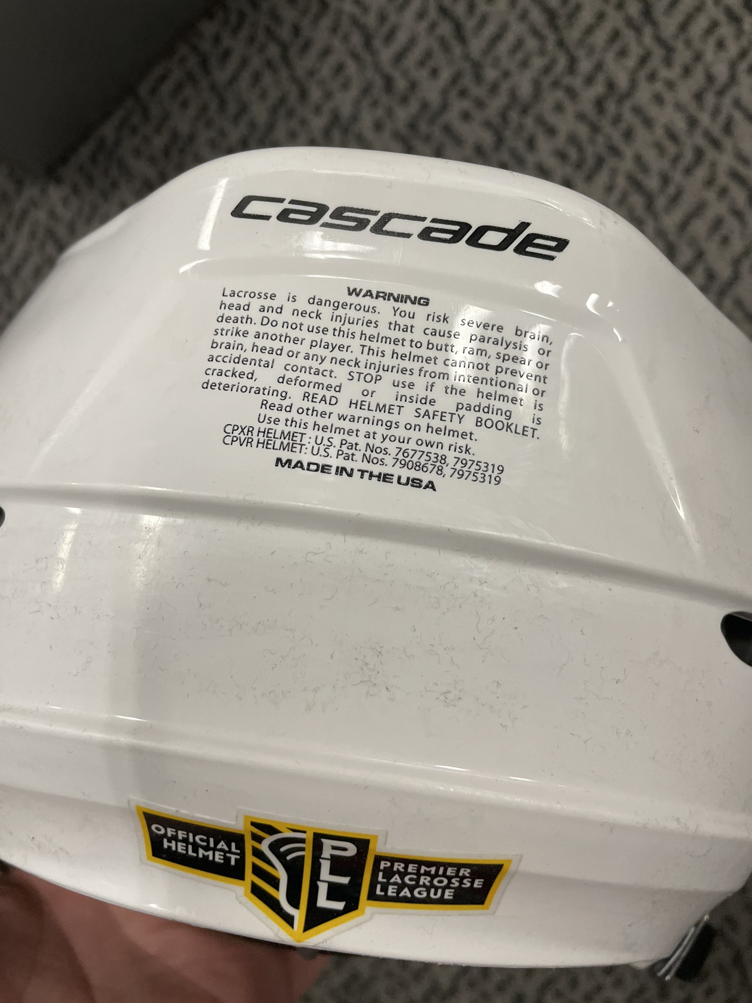 Cascade White CPX-R OSFA (one size fits all) lacrosse helmet | SidelineSwap