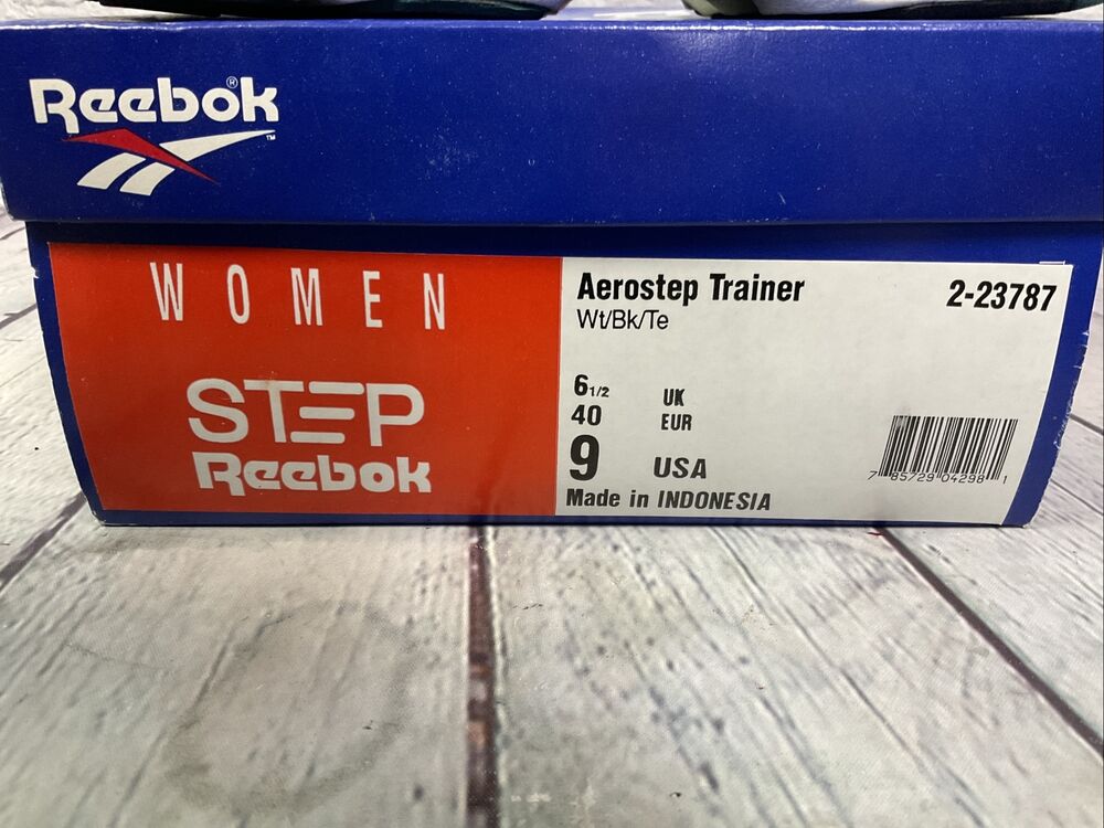 Reebok Womens Aerostep Trainer Size 9 White Black Durable New With Box ...