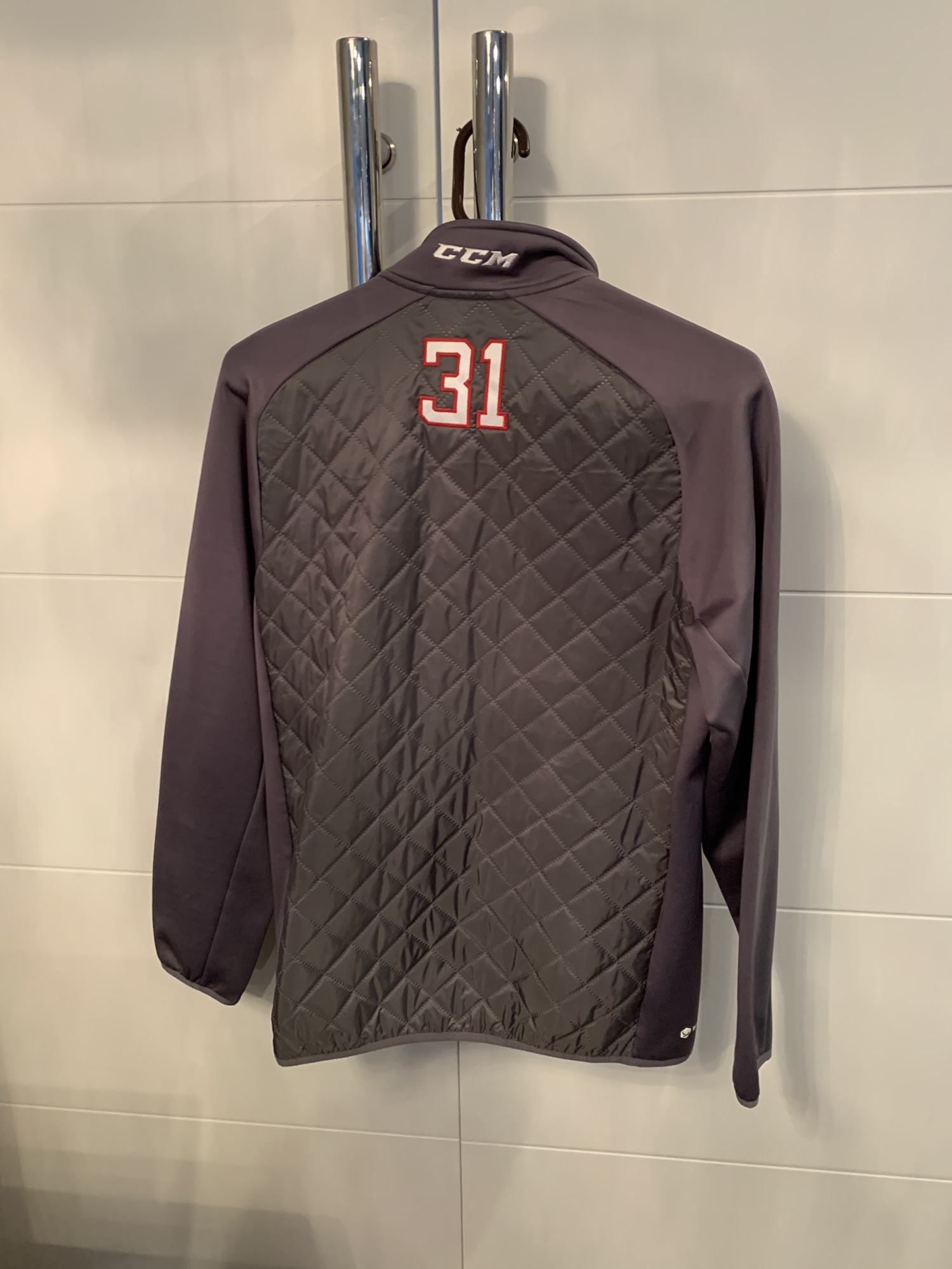 CCM Quilted Jacket Size Medium. Team Wisconsin Logo #31 | SidelineSwap