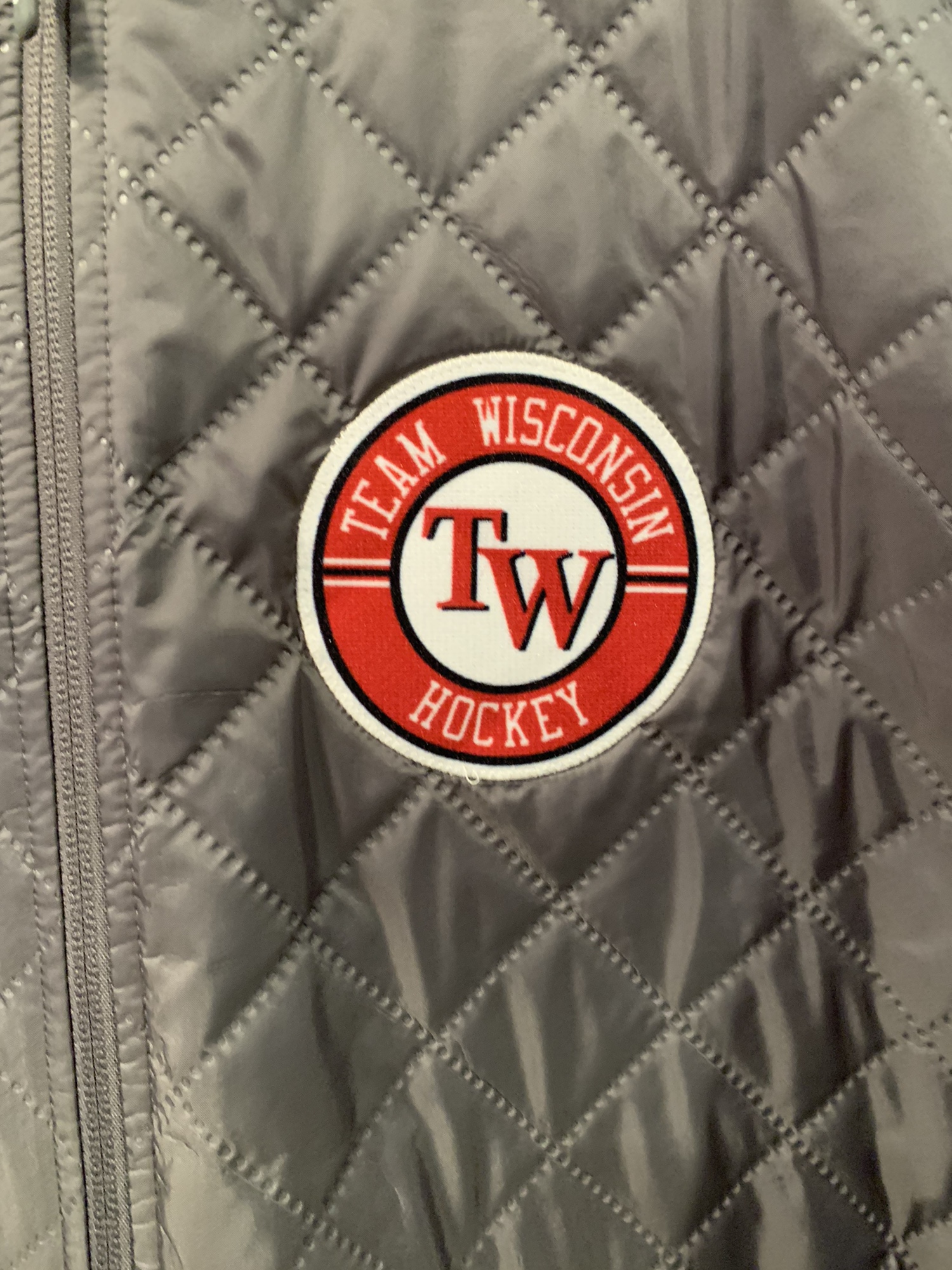 CCM Quilted Jacket Size Medium. Team Wisconsin Logo #31 | SidelineSwap