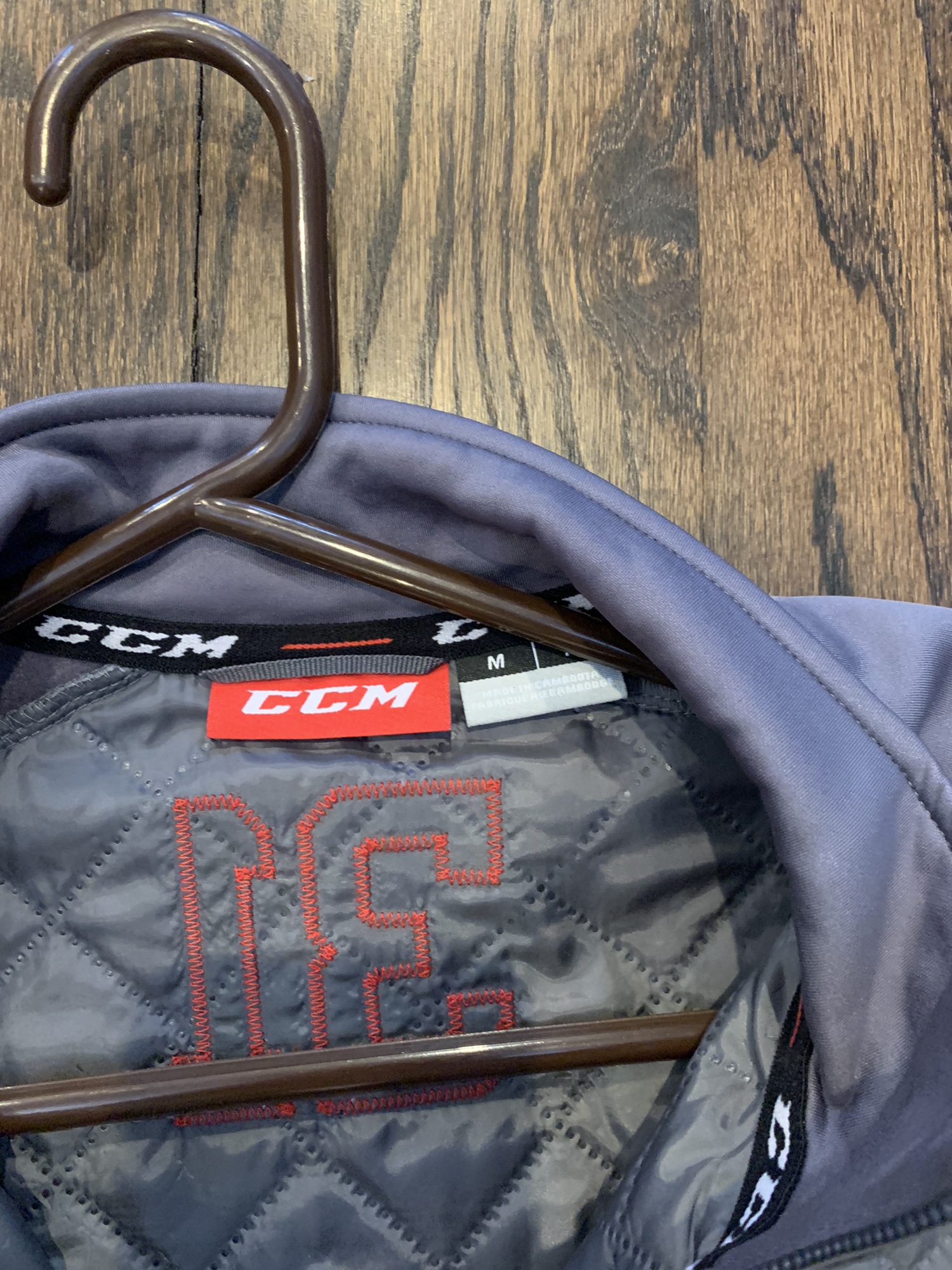 CCM Quilted Jacket Size Medium. Team Wisconsin Logo #31 | SidelineSwap