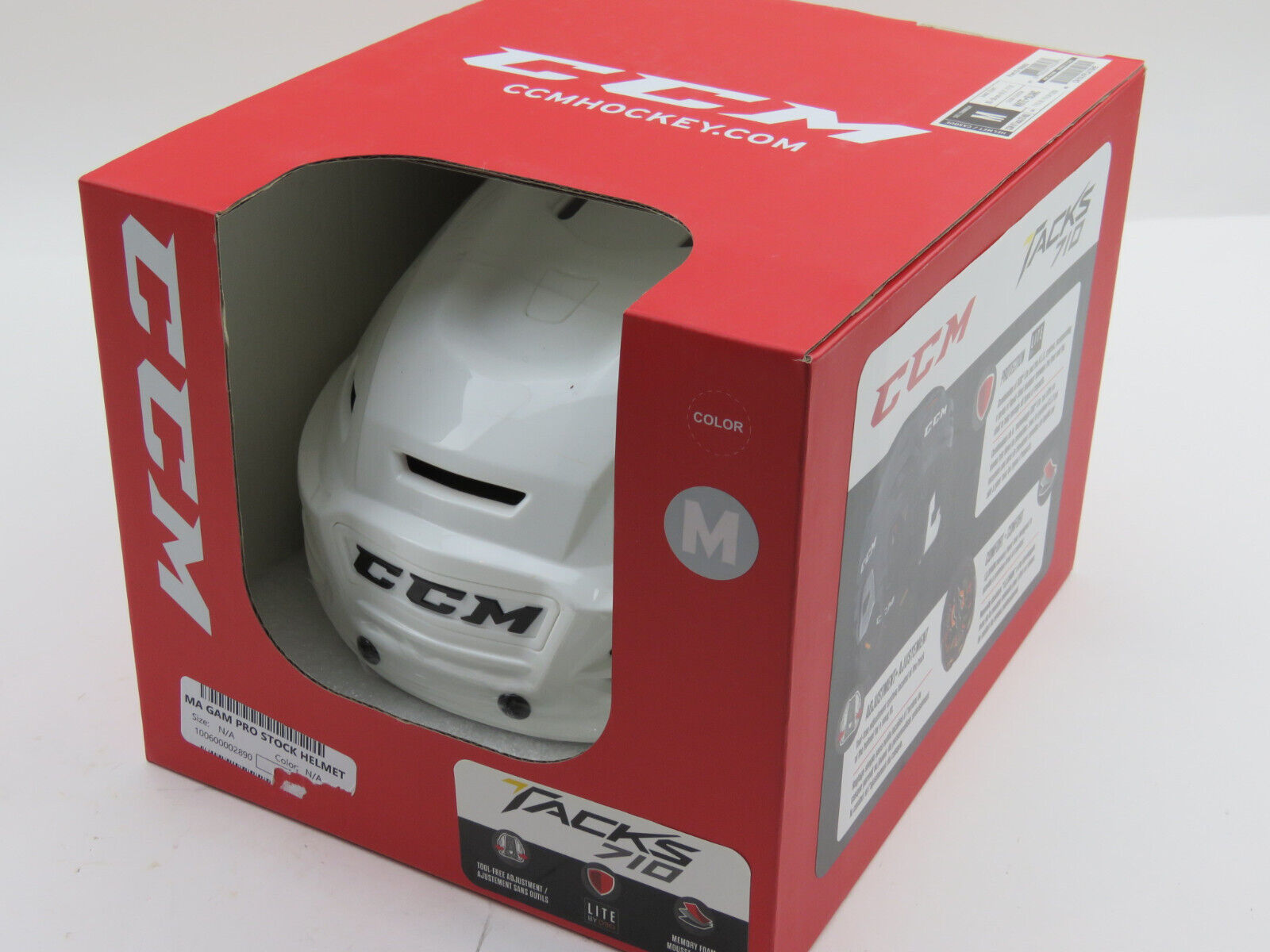 New CCM Tacks 710 Pro Stock Hockey Player Helmet Medium White ...
