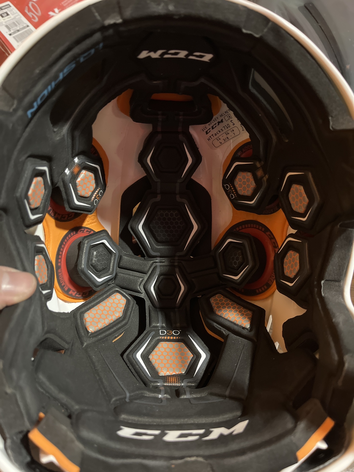 Used White CCM Tacks 710 Pro Stock Helmet Colorado Avalanche #32 Small ...