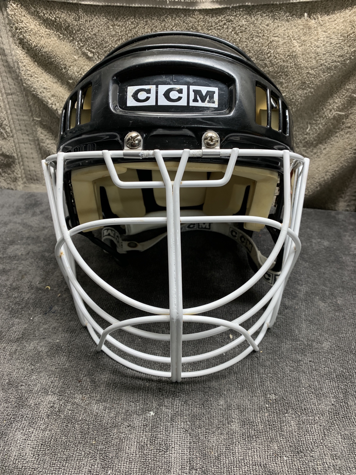 VINTAGE CCM HT2 HOCKEY HELMET GOALIE CAGE / GOON CAGE 7-5/8 GREAT SHAPE ...