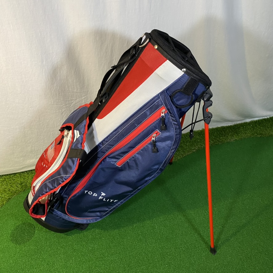 USA Red White Blue Top Flite Golf Stand Bag 6 Way Divider Stand Bag ...