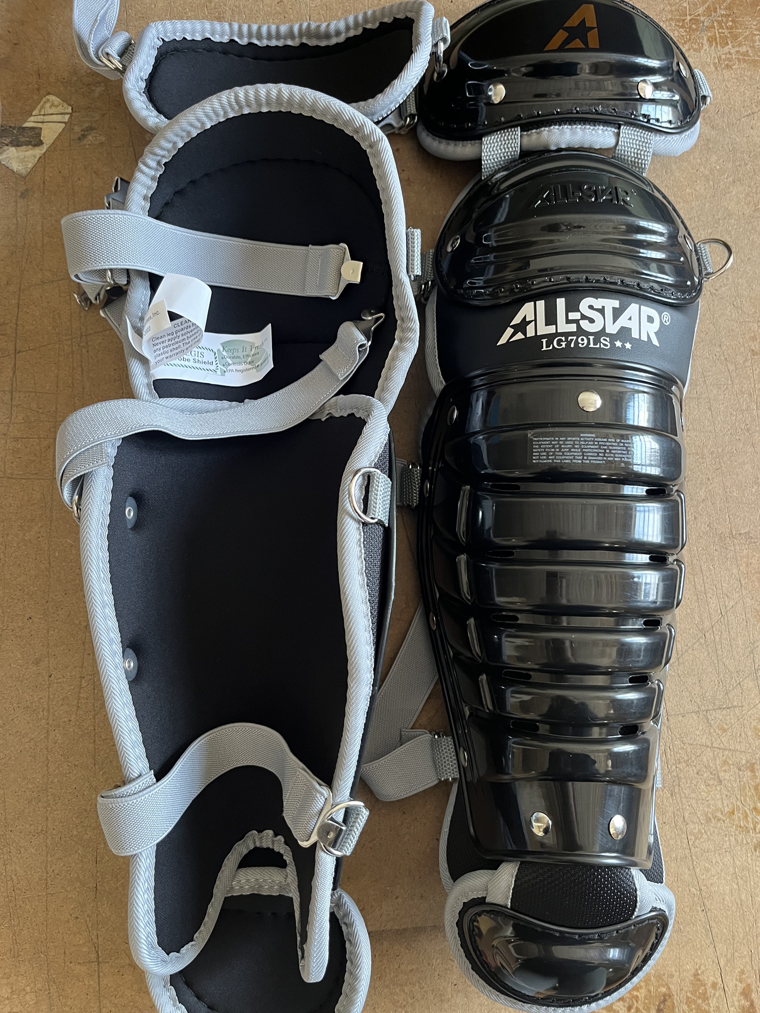 New All Star LG79LS Catcher's Leg Guard 12" Black | SidelineSwap