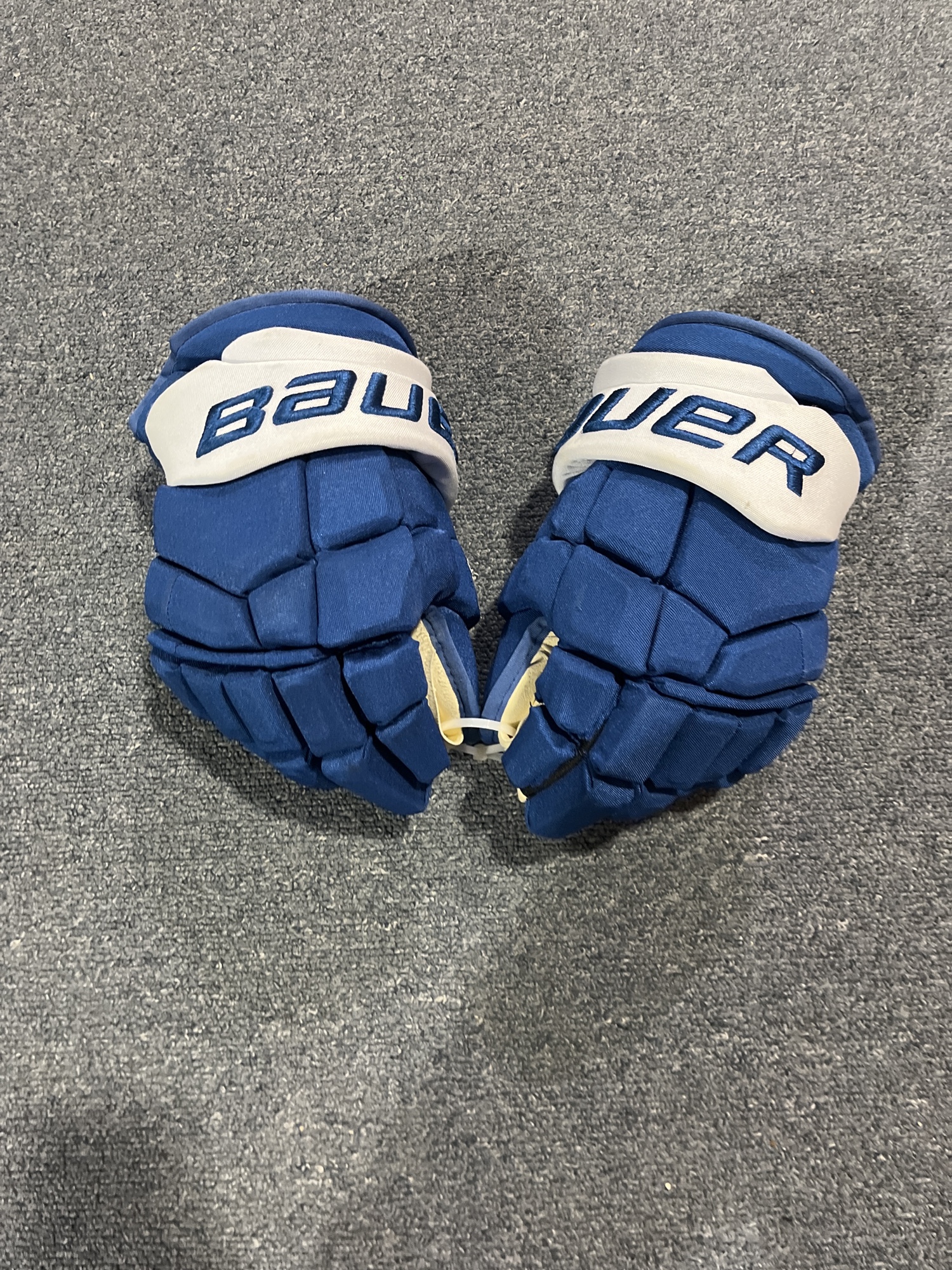 Game Used Blue Bauer Supreme UltraSonic Pro Stock Gloves Colorado ...