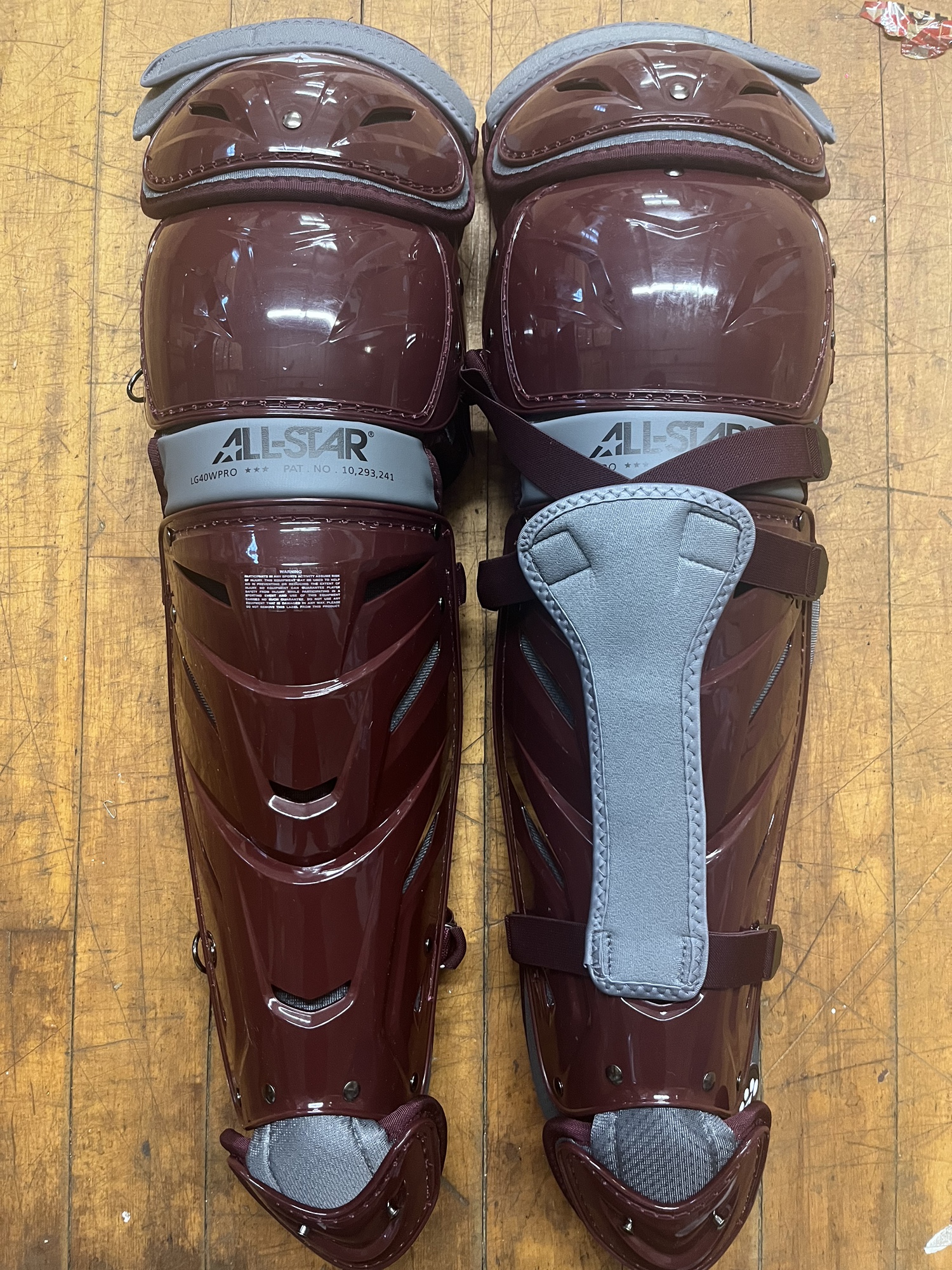 New All-Star Maroon LG40WPRO Catcher's Leg Guard 16.5" | SidelineSwap
