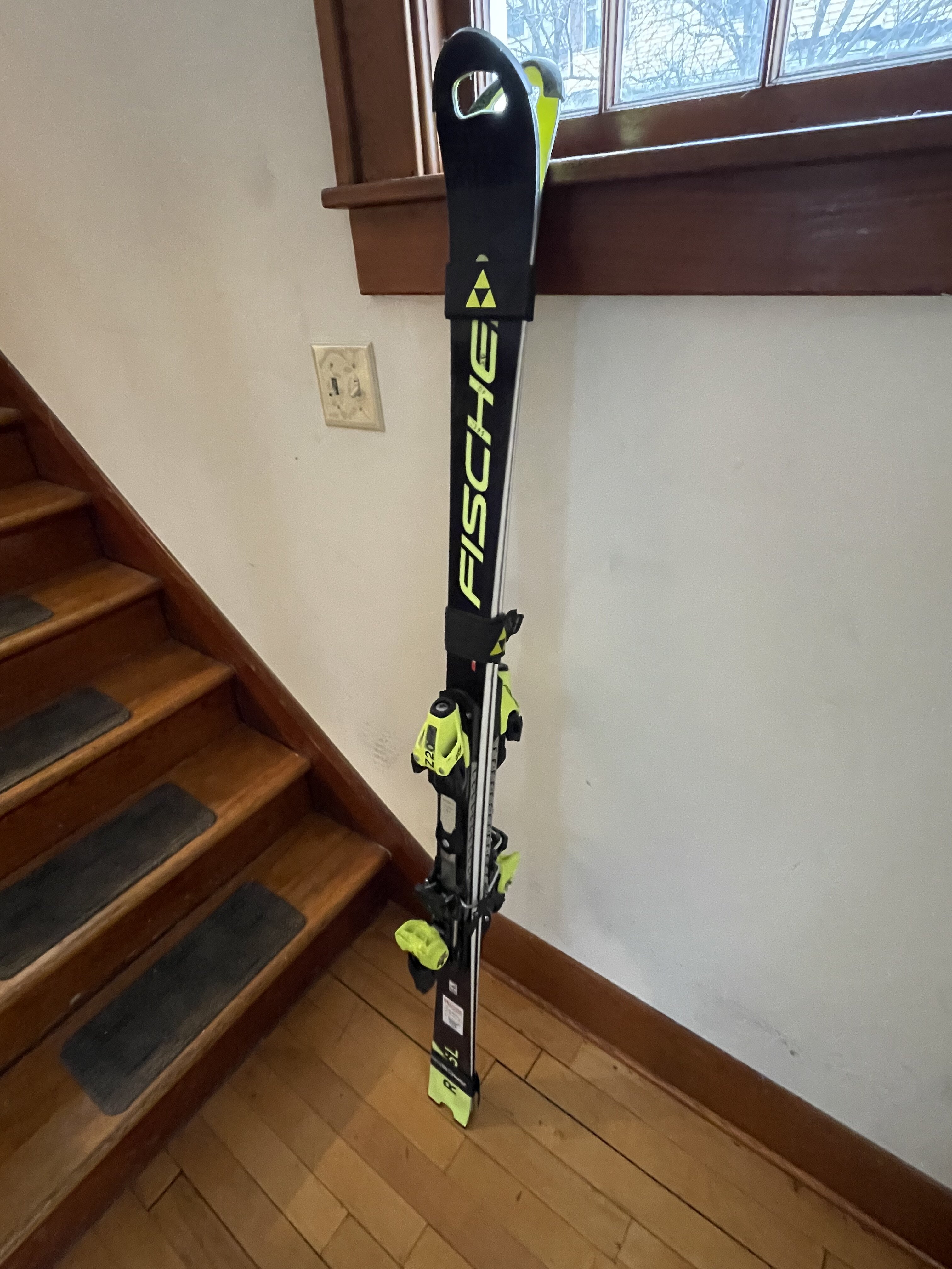 Used 2021 Fischer 165 cm Racing RC4 World Cup SL Skis With Bindings Max Din 20 | SidelineSwap