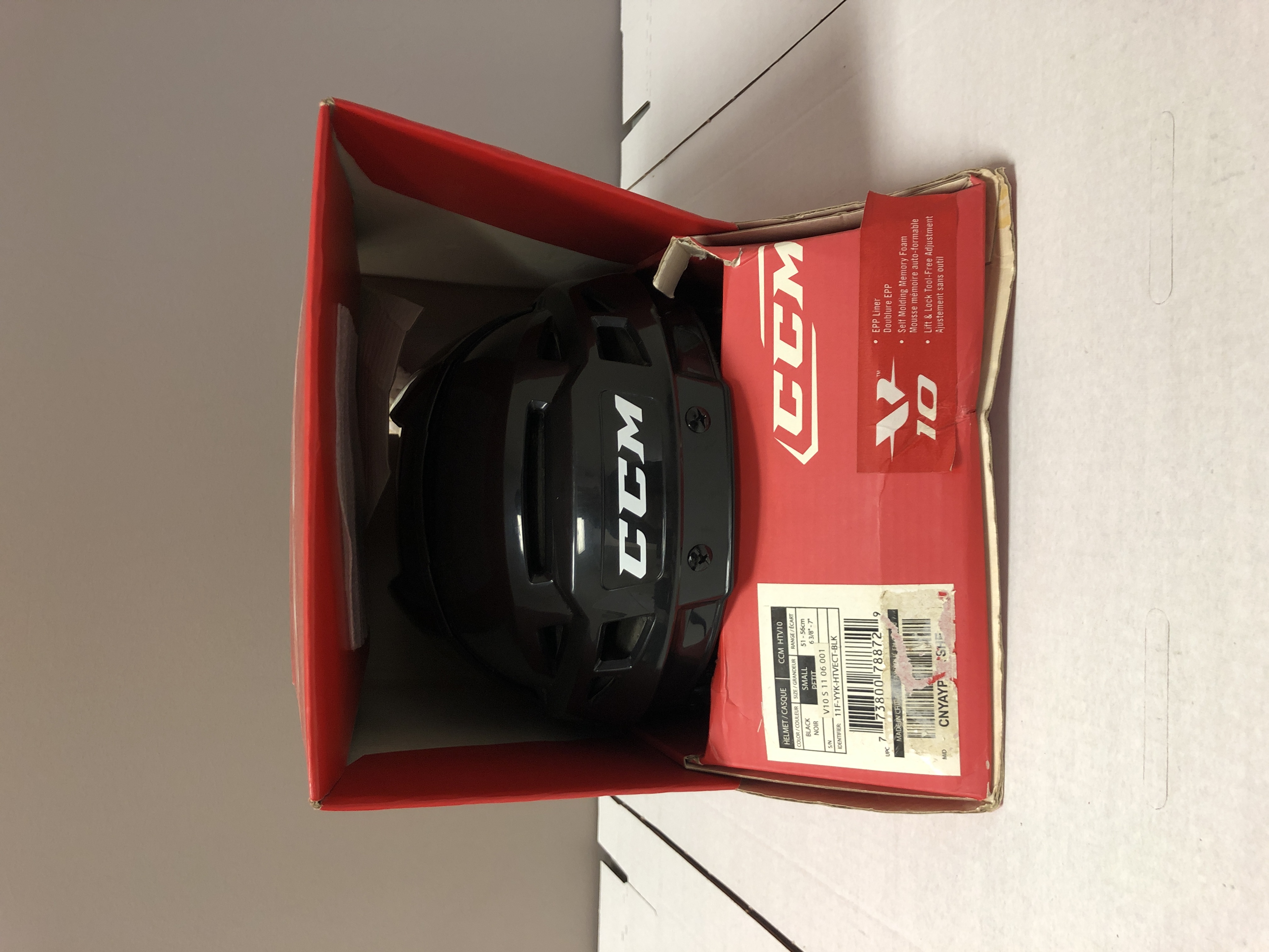 New Senior CCM Vector V10 Hockey Helmet Black Small Sm S v08 sr ...