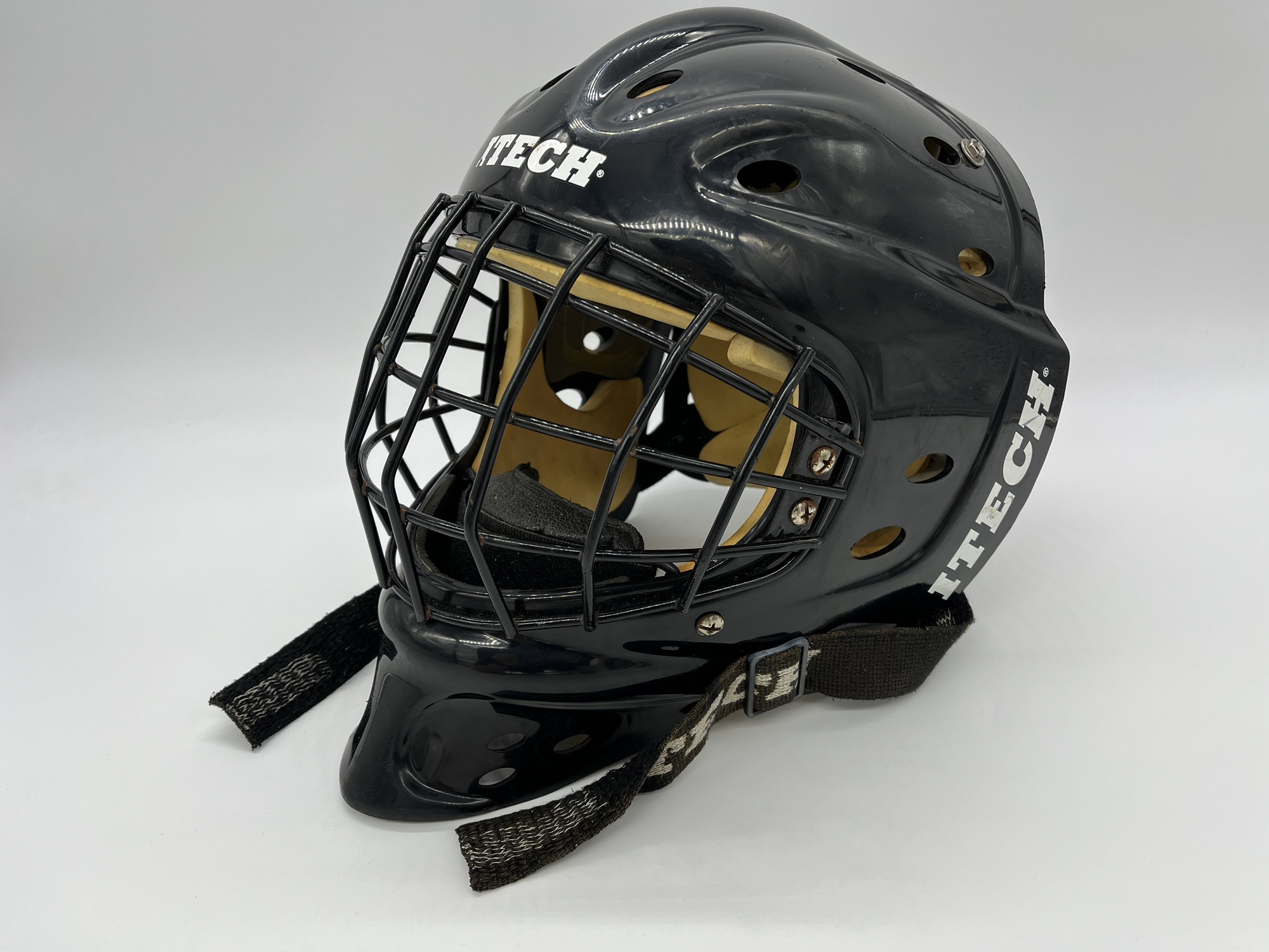 Itech Hockey Goalie Mask Helmet BLACK Ice Roller Indoor Street ...