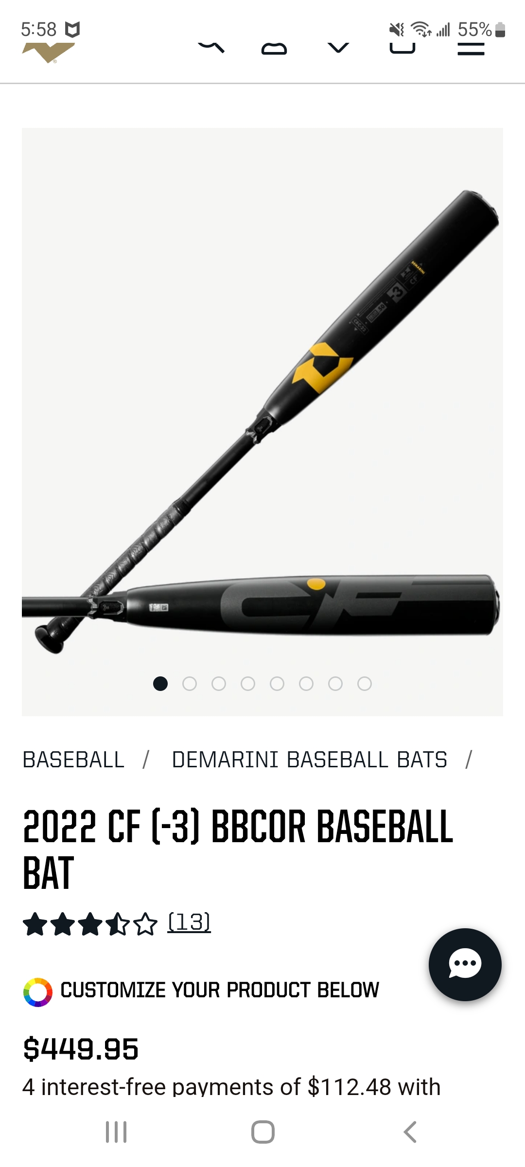 New BBCOR Certified 2022 DeMarini CF Zen Bat (-3) 28 oz 31" | SidelineSwap