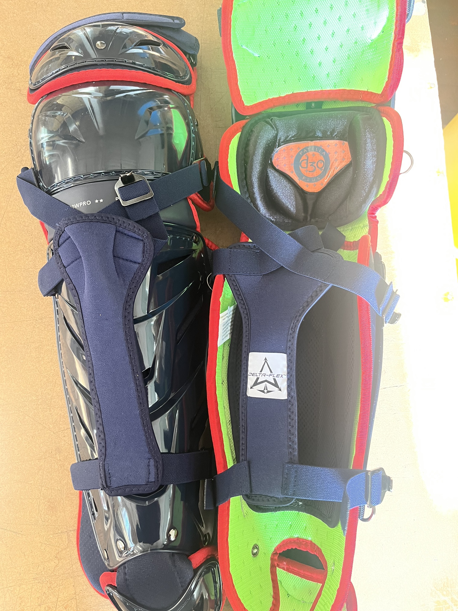 New All-Star LG40WPRO Catcher's Leg Guard Navy 16.5" | SidelineSwap