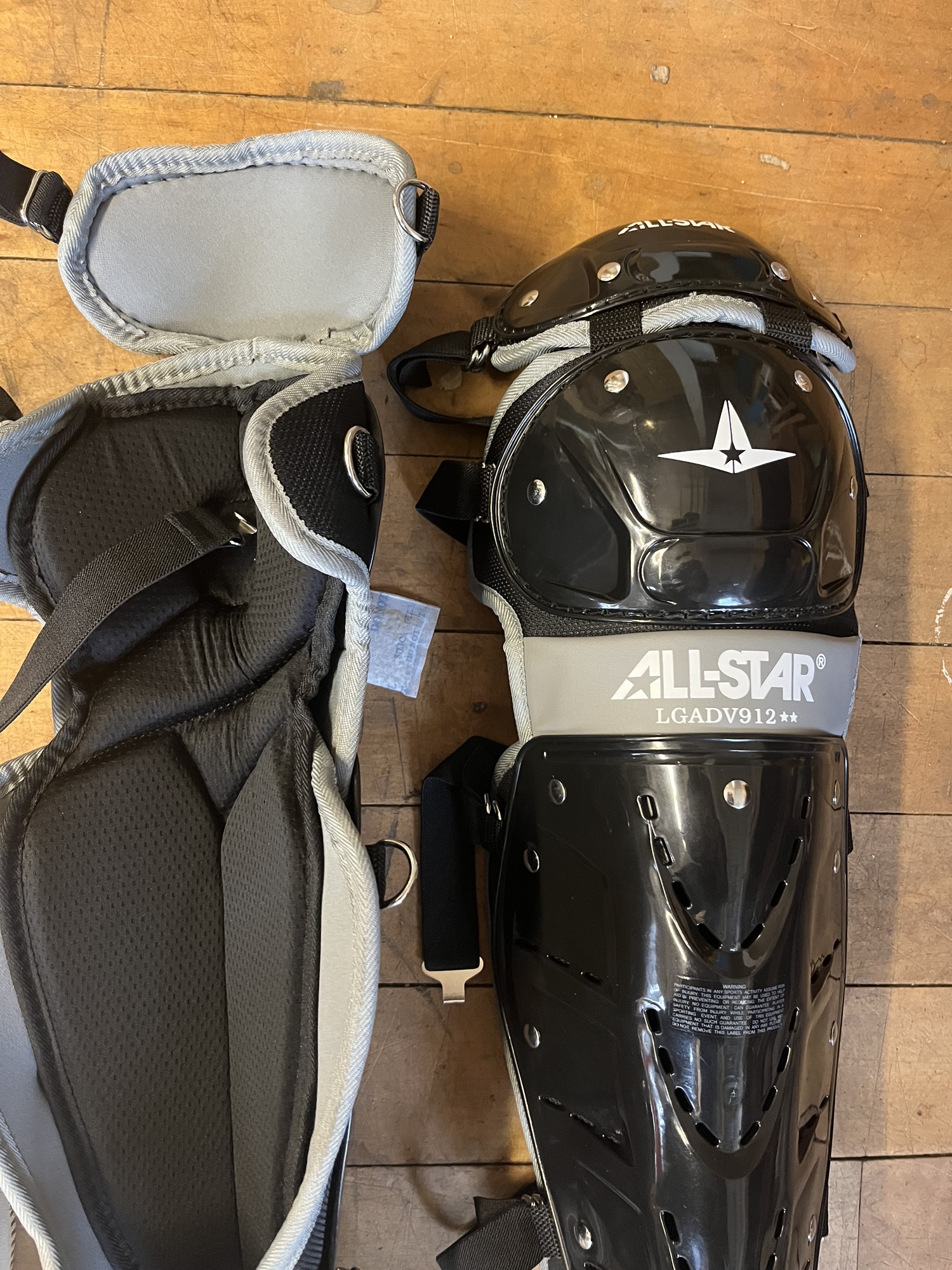New All-Star Black LGADV912 Catcher's Leg Guard 13" | SidelineSwap