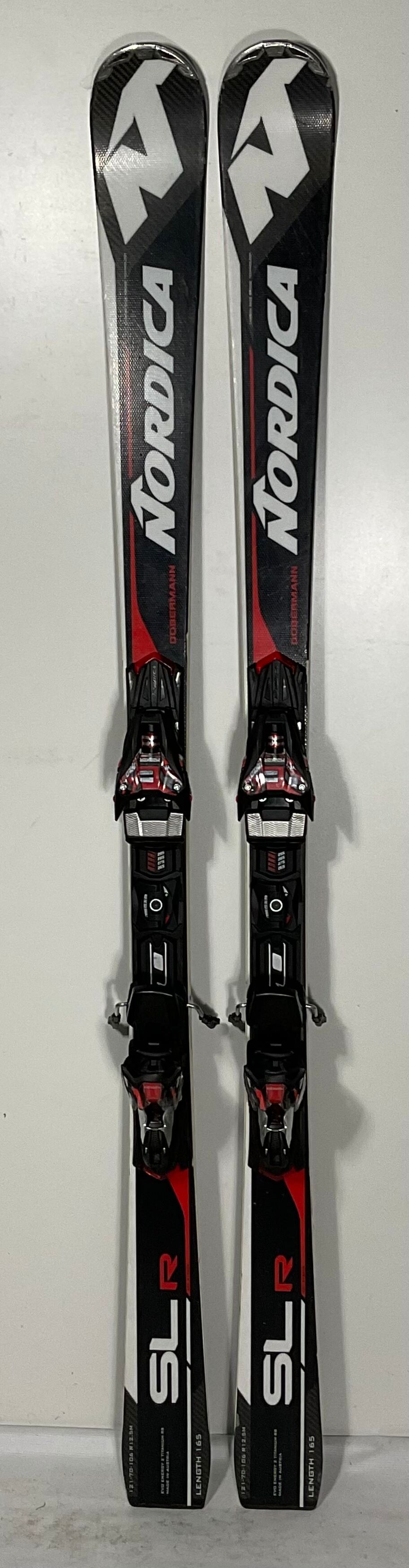Used Nordica 165 cm Racing Dobermann SLR Skis With Marker Pro X 12 Bindings (466) | SidelineSwap