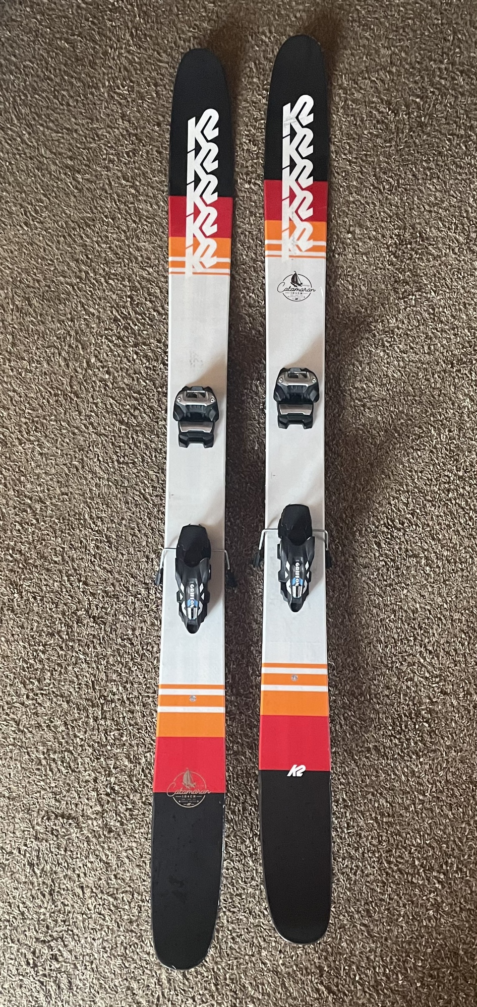 K2 Catamaran Full Rocker Powder Skis w/ Marker Griffon Bindings ...