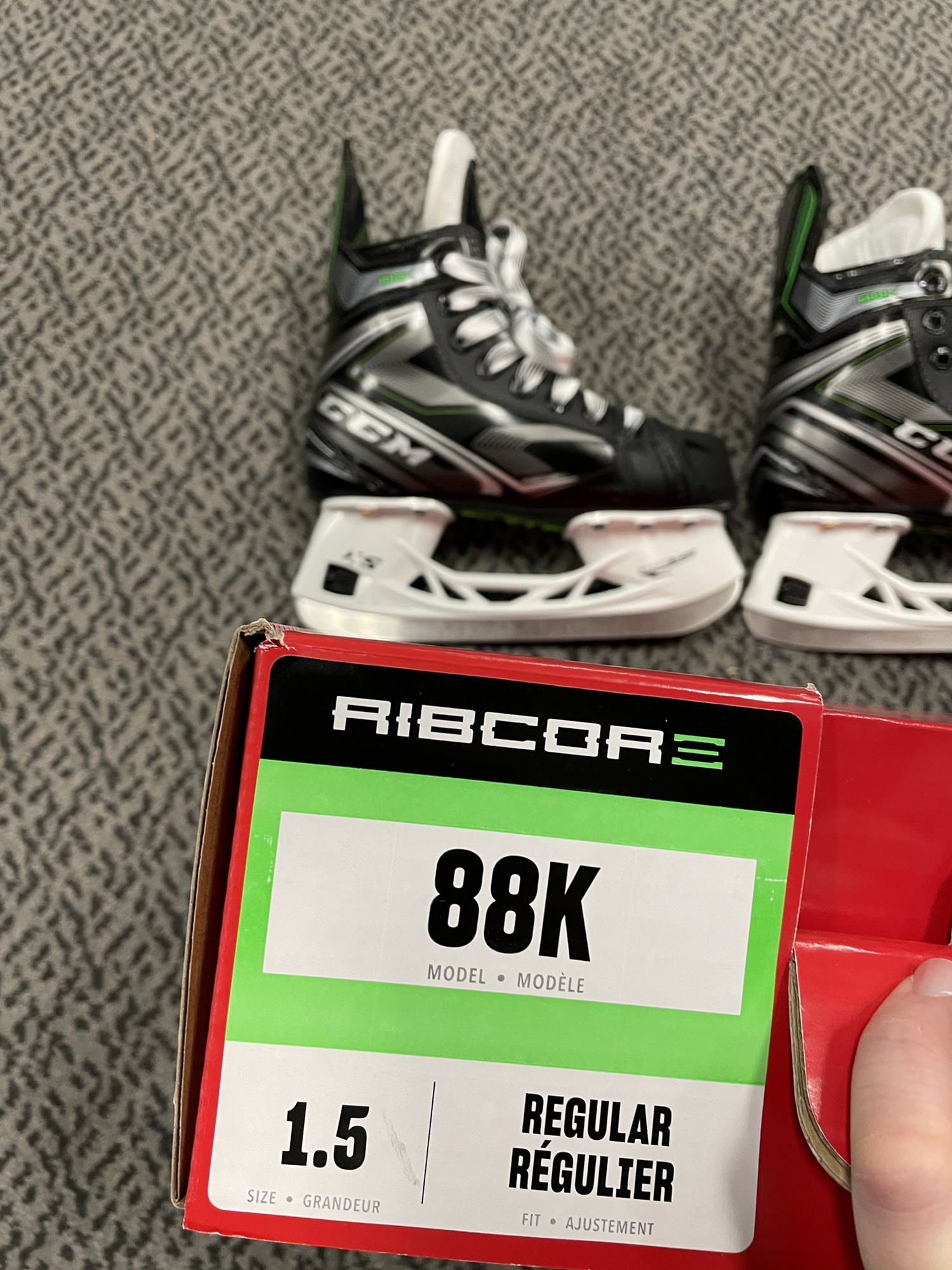 CCM Ribcore 88k size 1.5 regular width skate | SidelineSwap