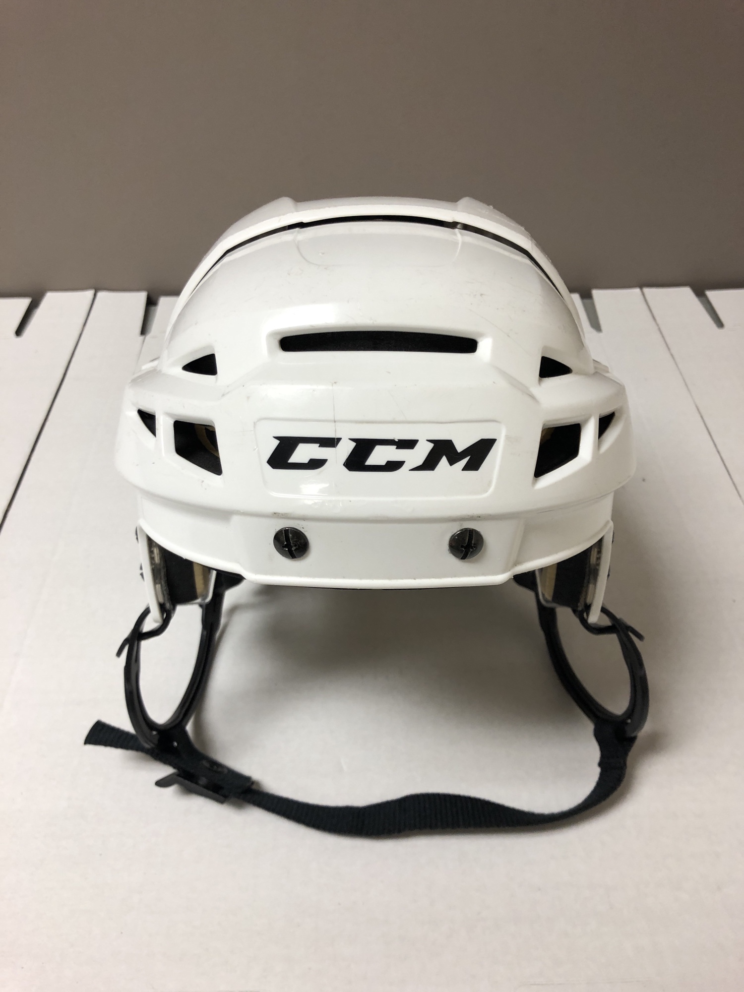 Pro Stock Edmonton Oilers CCM Vector V08 Hockey Helmet White Small sm s ...