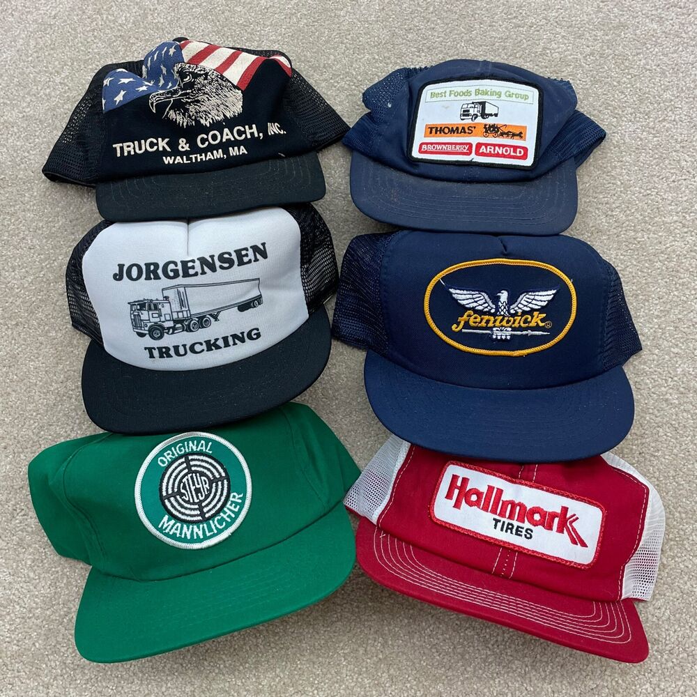 Trucker Hat Lot Mesh Baseball Cap Vintage 80s 90s Restore Corduroy ...