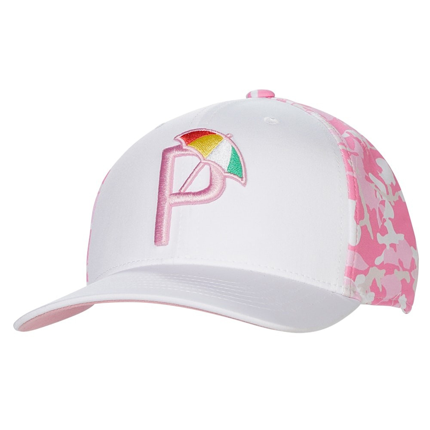 NEW Puma P110 AP Camo/Bright White/Morning Glory Snapback Golf Hat/Cap ...