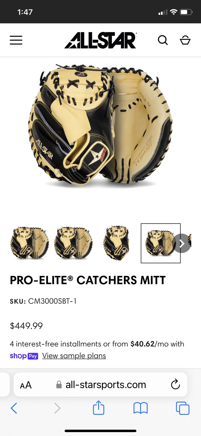ALL STAR Pro-Elite Catcher’s Mitt | SidelineSwap