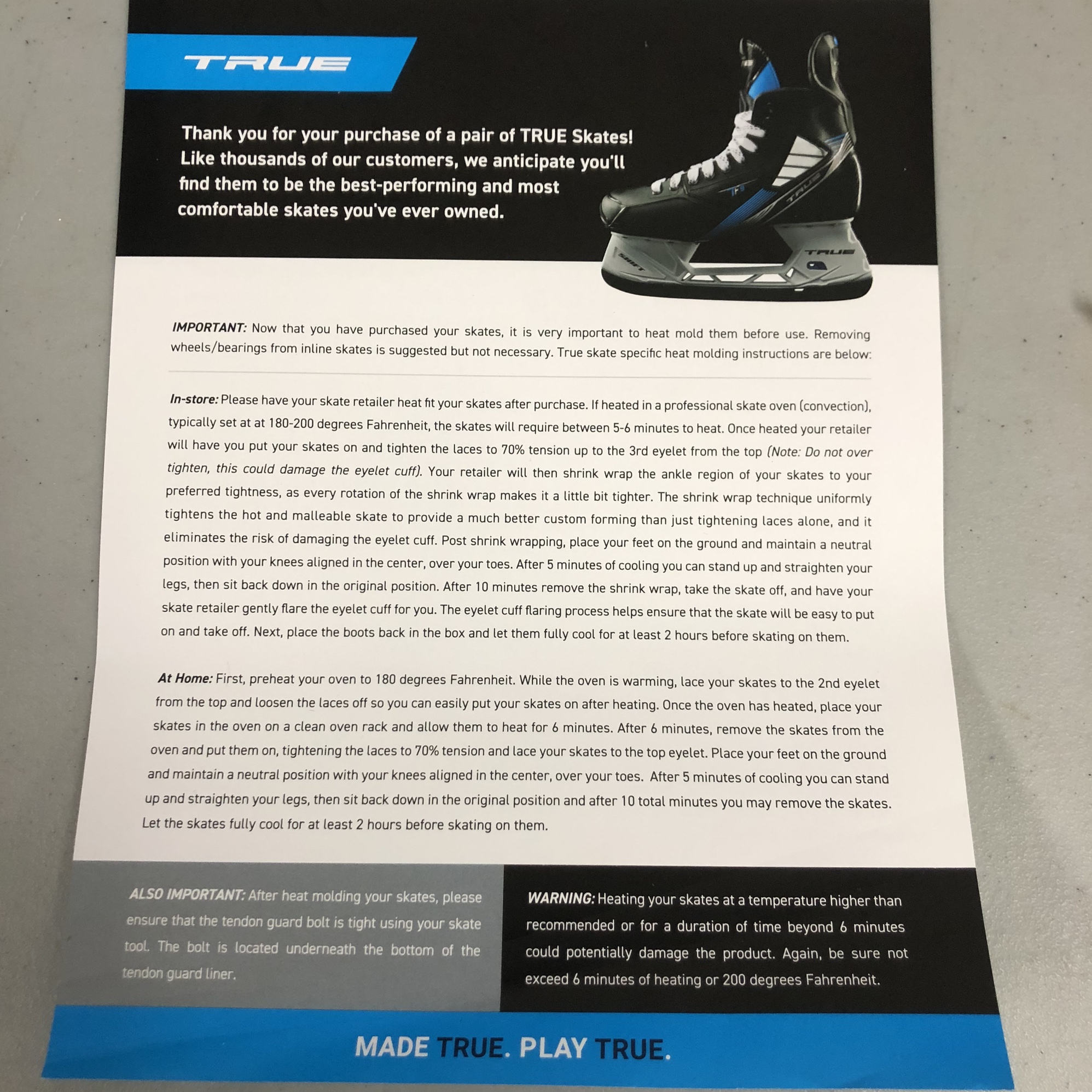 NEW True TF7 mens size 8.5W hockey skates | SidelineSwap