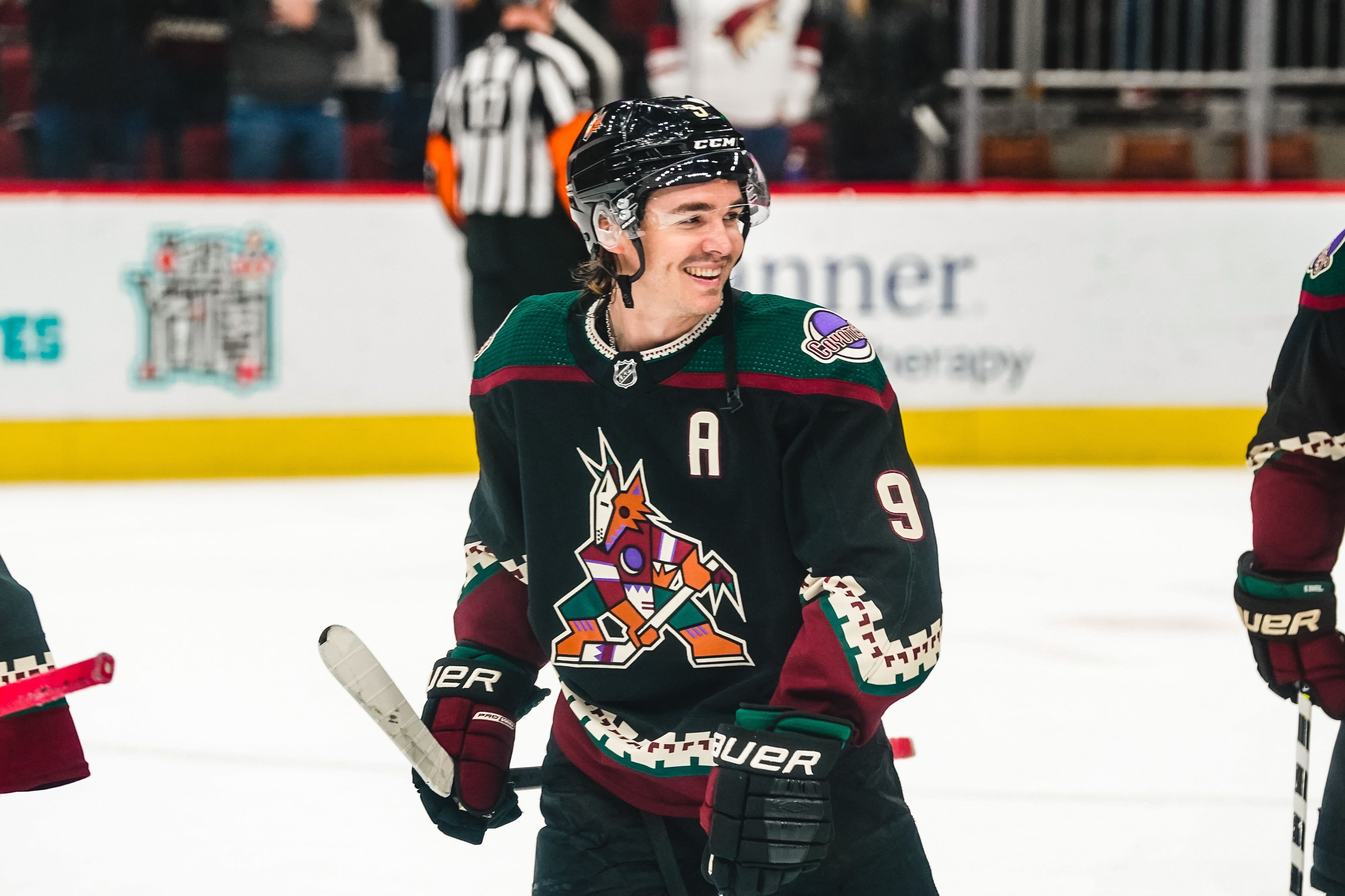 ARIZONA COYOTES Clayton Keller game-worn 13-inch Bauer Pro Series ...