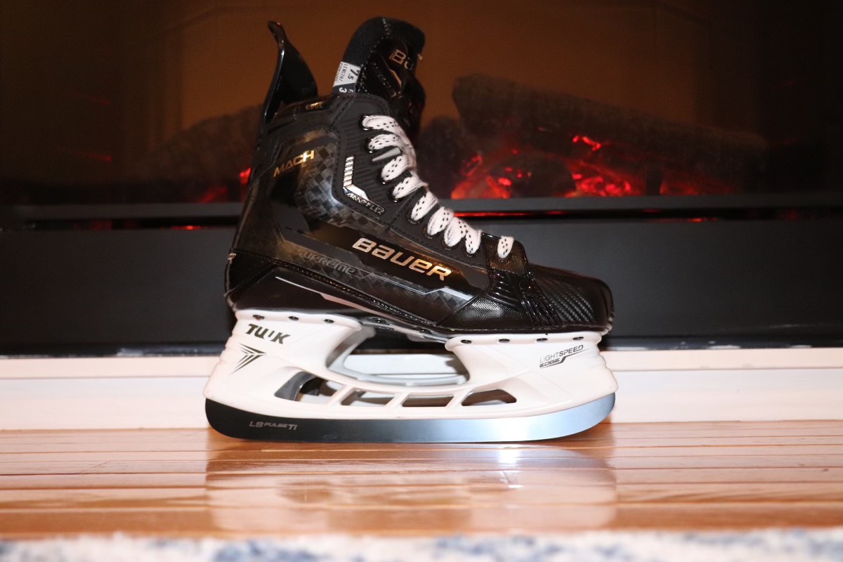 Bauer Supreme Mach Skates 7.5 Fit 3 LS Pulse Ti Steel | SidelineSwap
