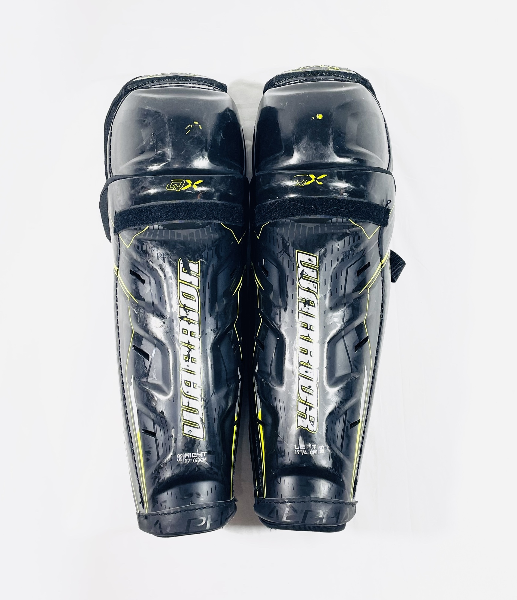 17" Warrior Alpha QX Shin Pads - NHL Pro Stock | SidelineSwap