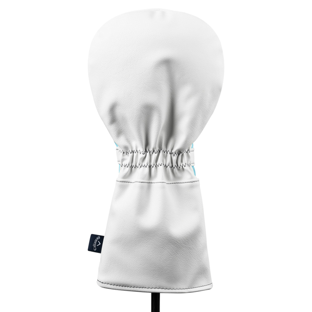 NEW Callaway Vintage Style Leather White/Light Blue Driver Headcover ...