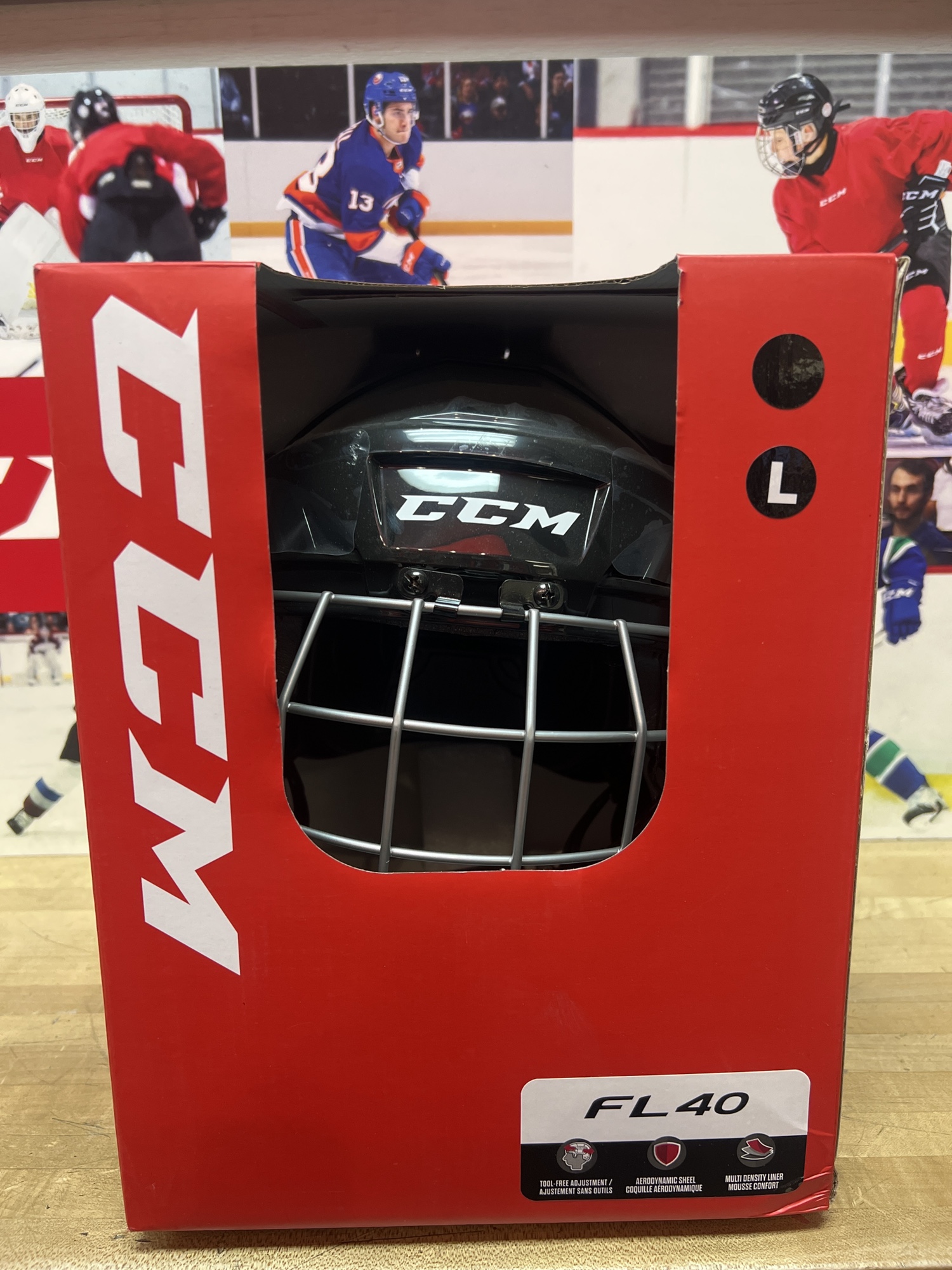 New Large CCM FL40 Helmet Adult with mask combo | SidelineSwap