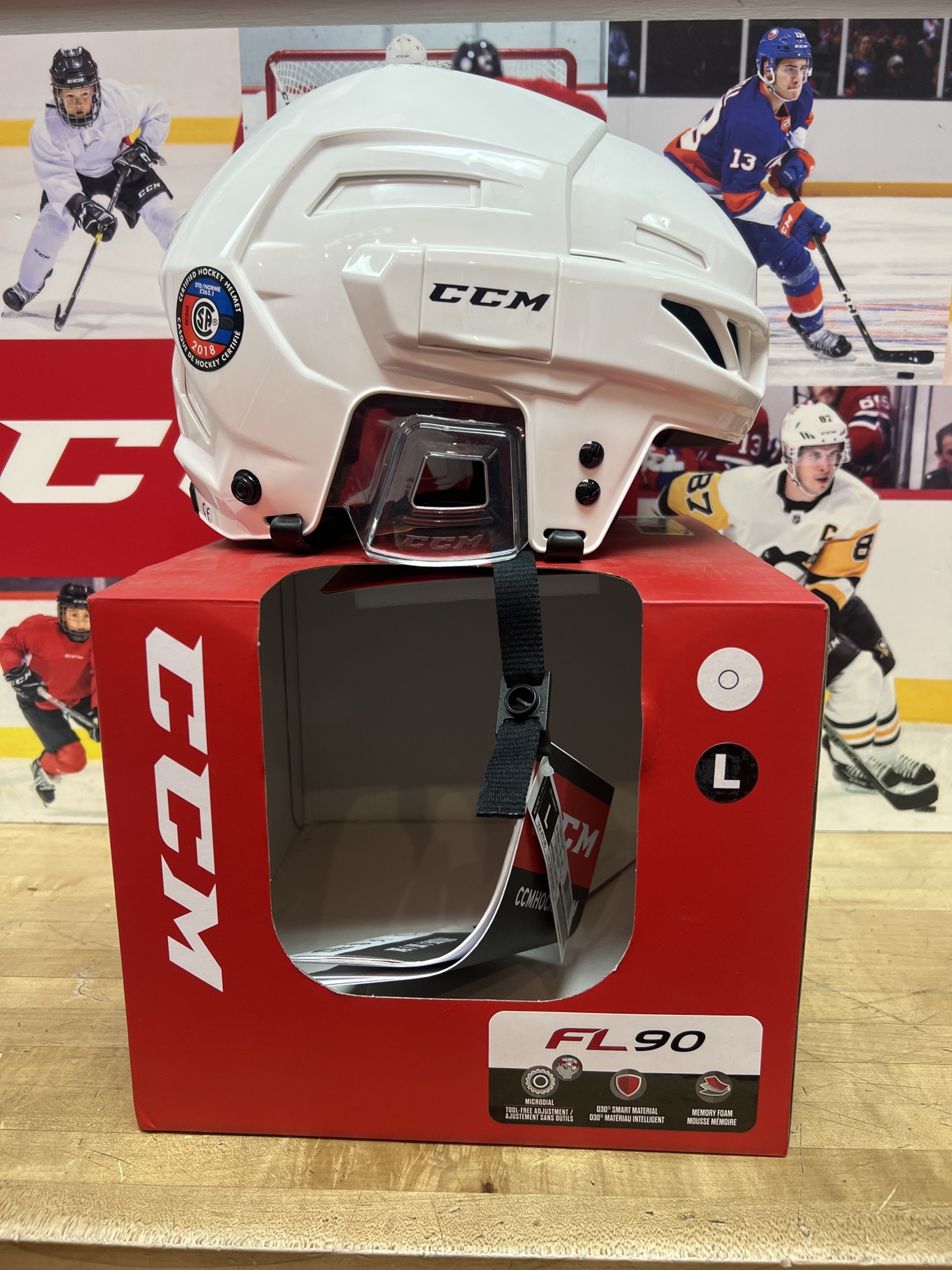 New Large White CCM FL90 Helmet | SidelineSwap