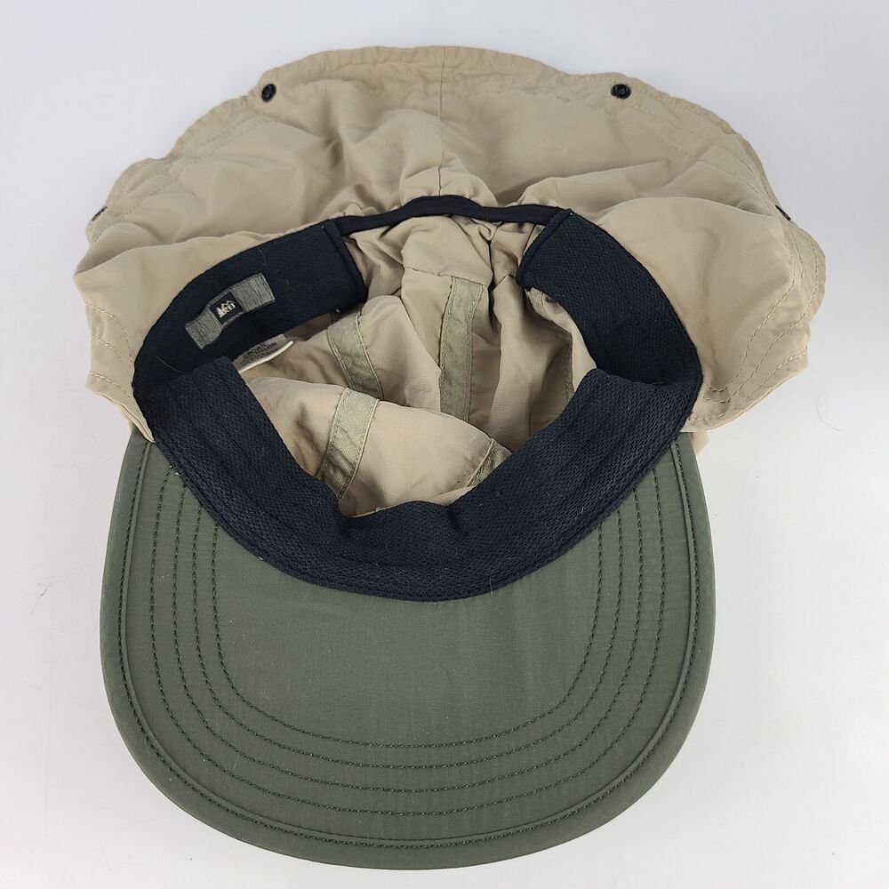 REI SUN PROTECTION Hat Cap Khaki Tan Vented Neck Flap Outdoor Hat ...
