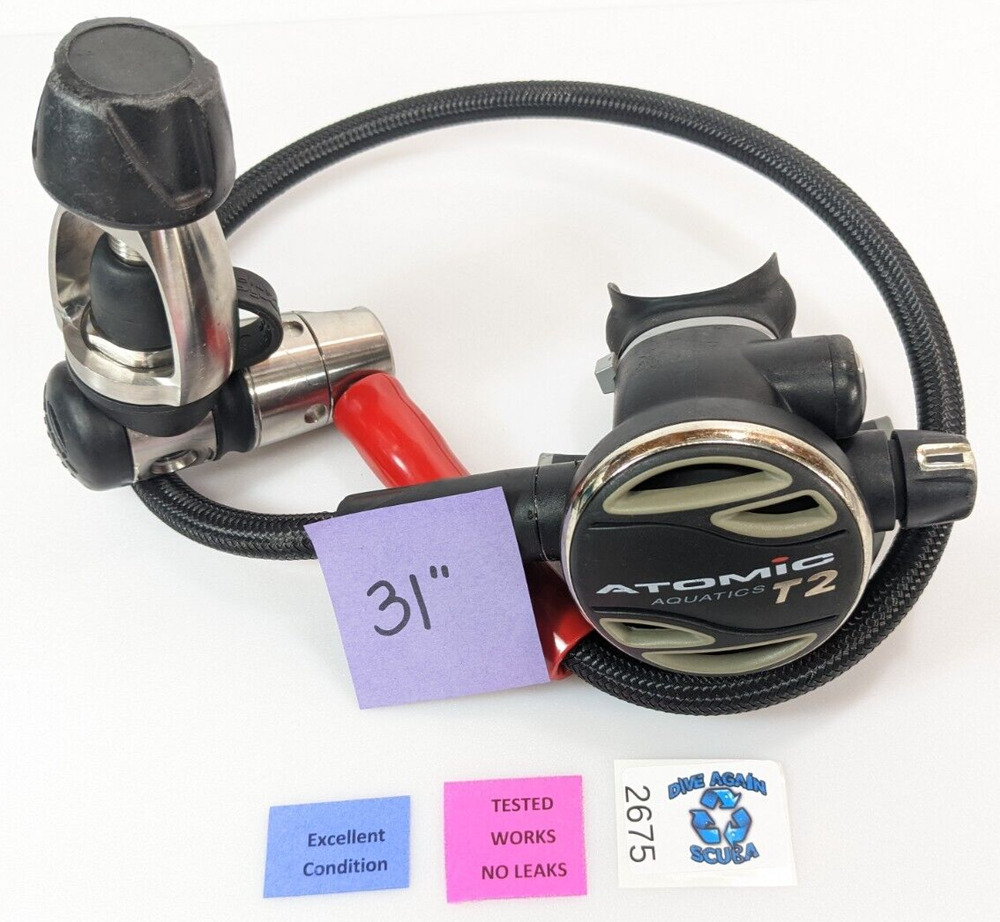 Atomic Aquatics T2 1st & 2nd Stage Yoke Regulator Set Scuba Diving ...