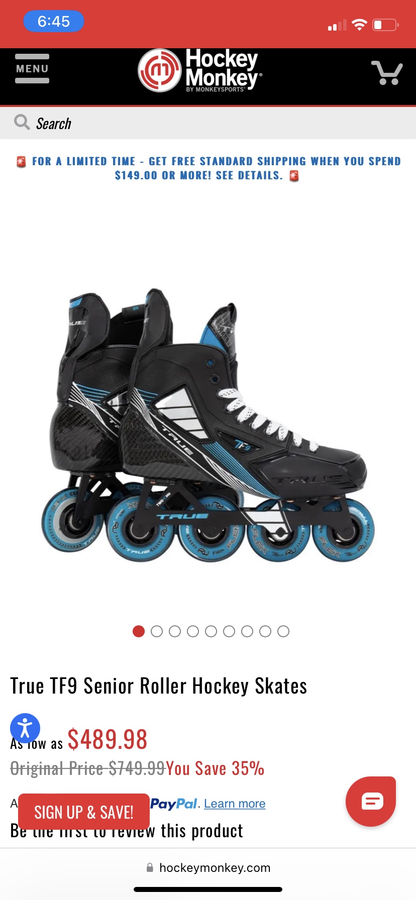 Lightly Used True Tf9 Roller Hockey Skates Size 9 | SidelineSwap