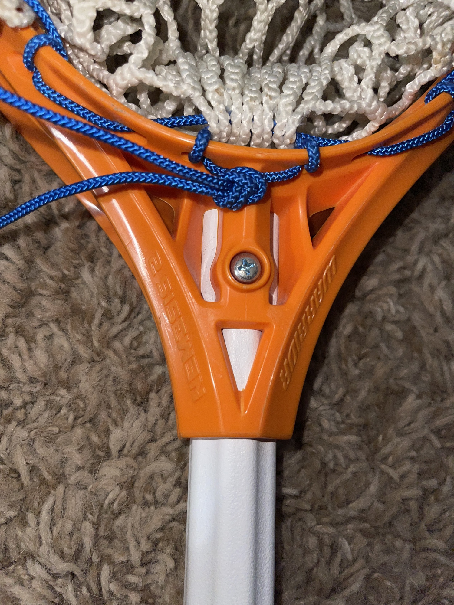 Complete Lacrosse Goalie Stick (Warrior & STX) (Orange, White & Blue ...
