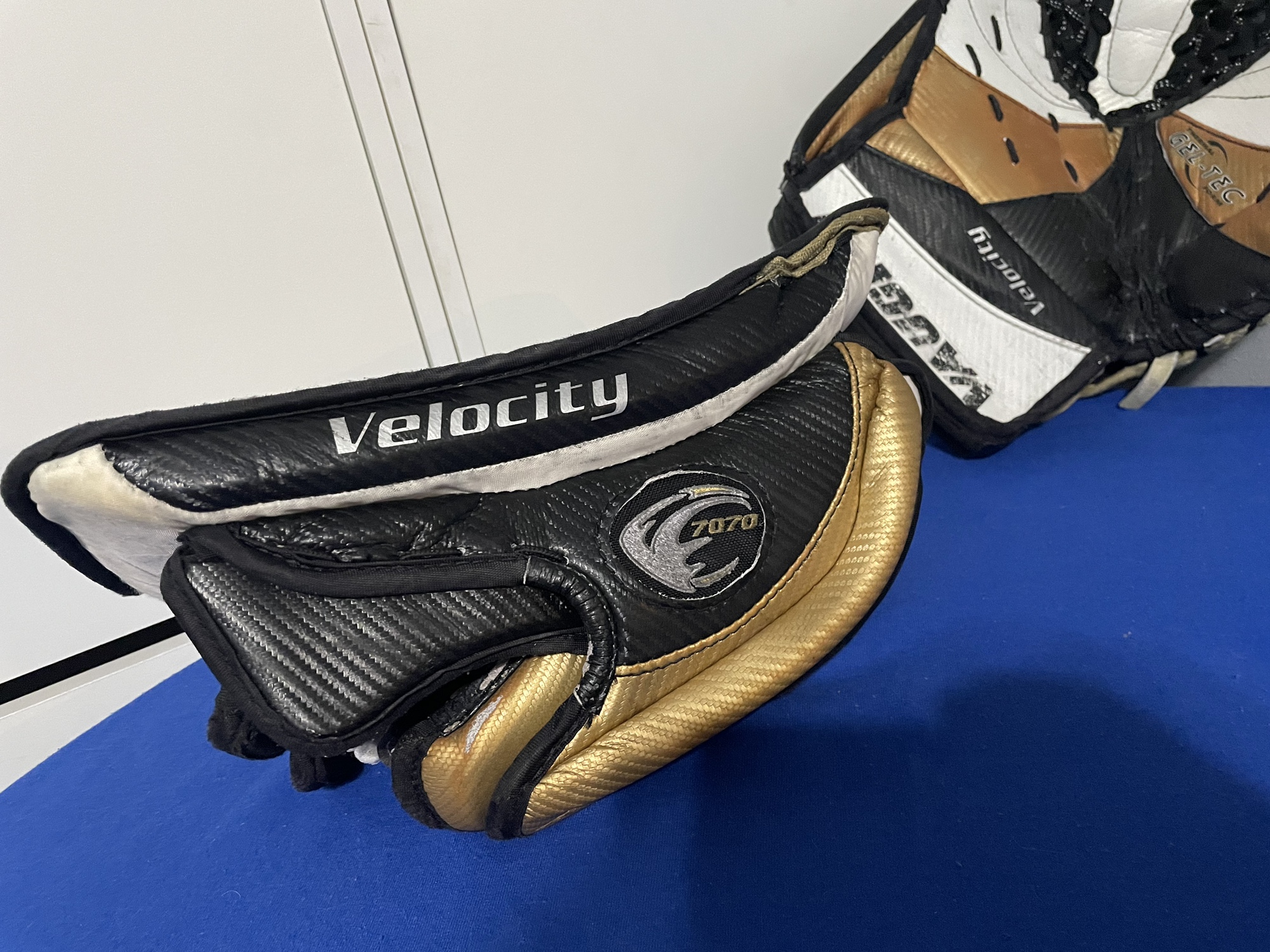 Vaughn Velocity V2 custom made intermediate glove and blocker ...