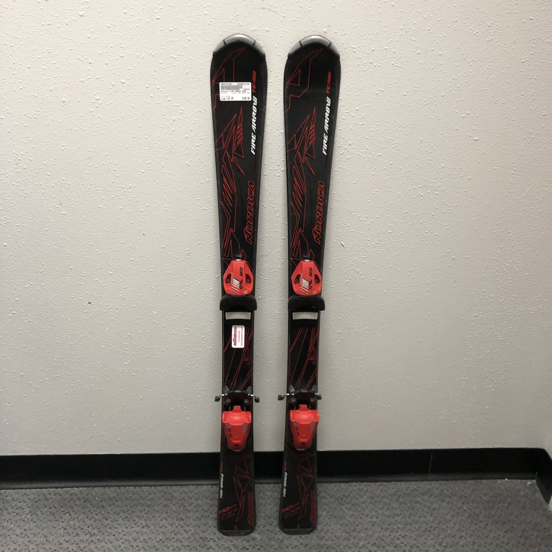 Used Nordica Fire Arrow Team 110 Cm Boys' Downhill Ski Combo | SidelineSwap