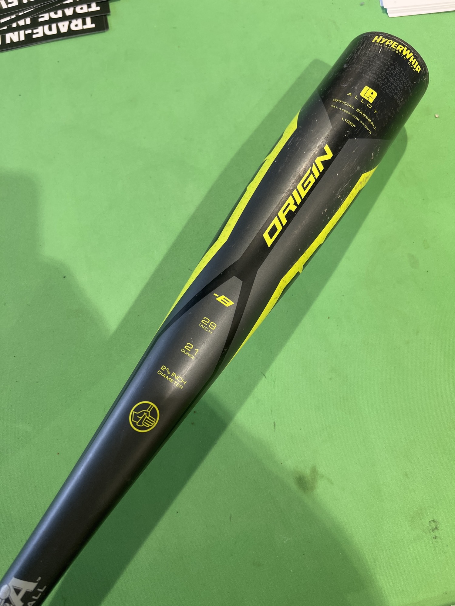 Used USABat Certified AXE Origin Alloy Bat -8 21OZ 29" | SidelineSwap