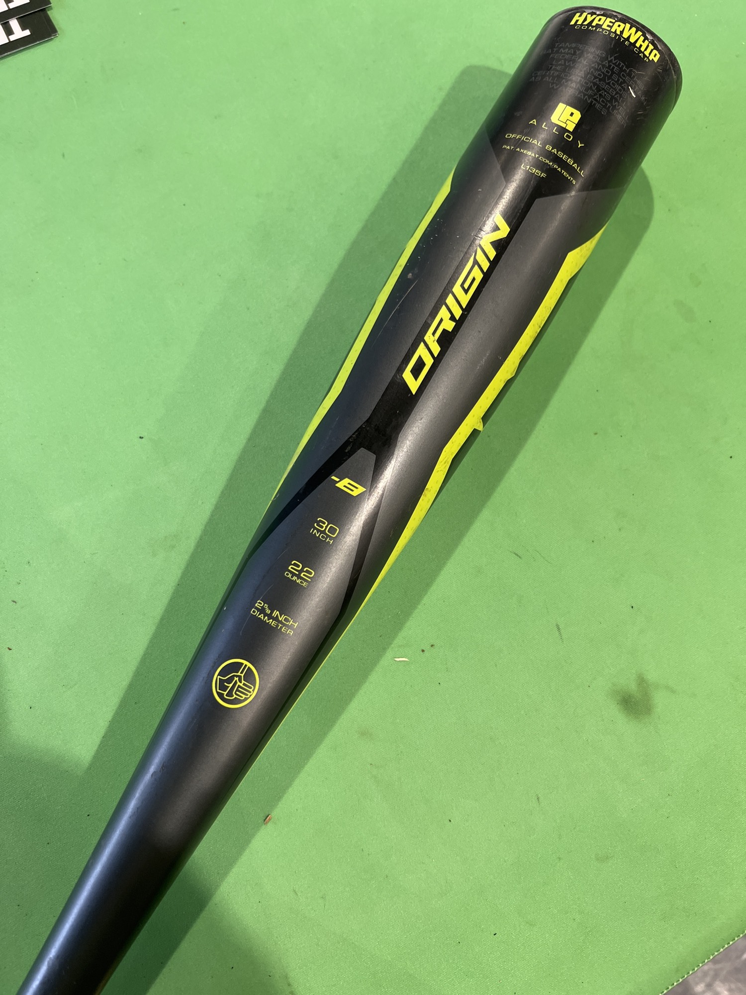 Used USABat Certified AXE Origin Alloy Bat -8 22OZ 30" | SidelineSwap