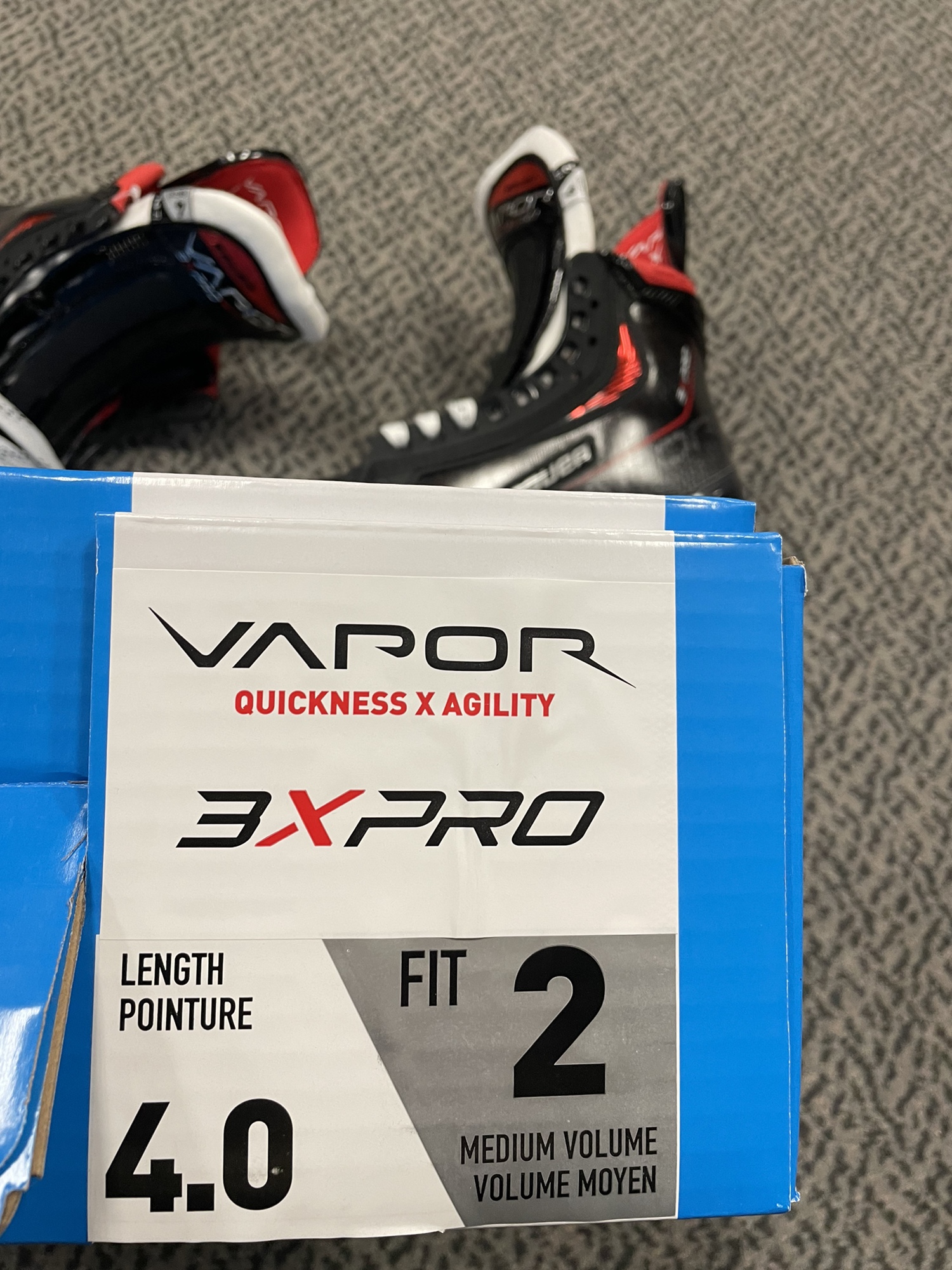 Bauer 3X Pro size 4.0 Fit 2 skates | SidelineSwap