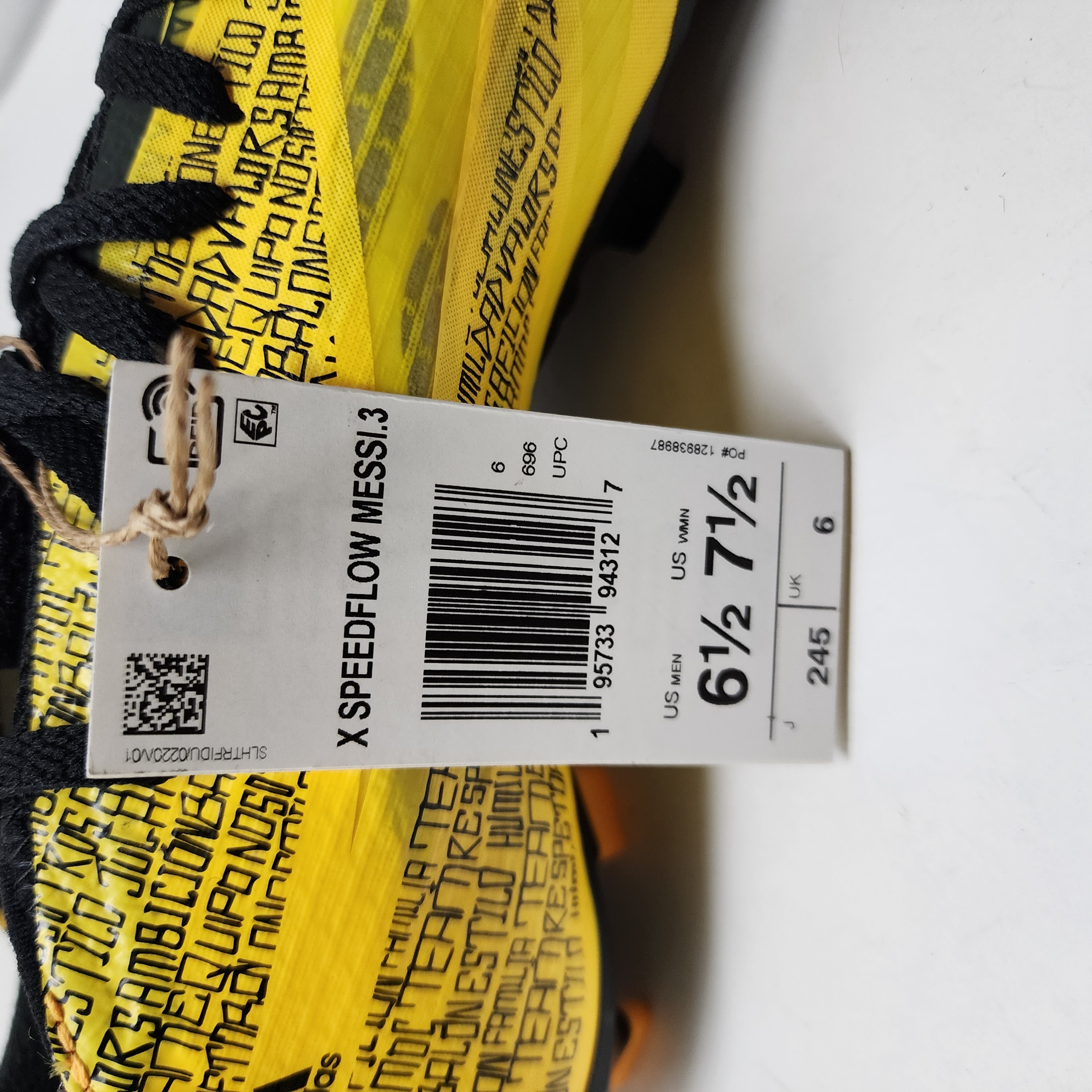 Adidas Soccer Cleats Mens 6.5 Yellow X SpeedFlow Messi.3 FG Lace Up ...