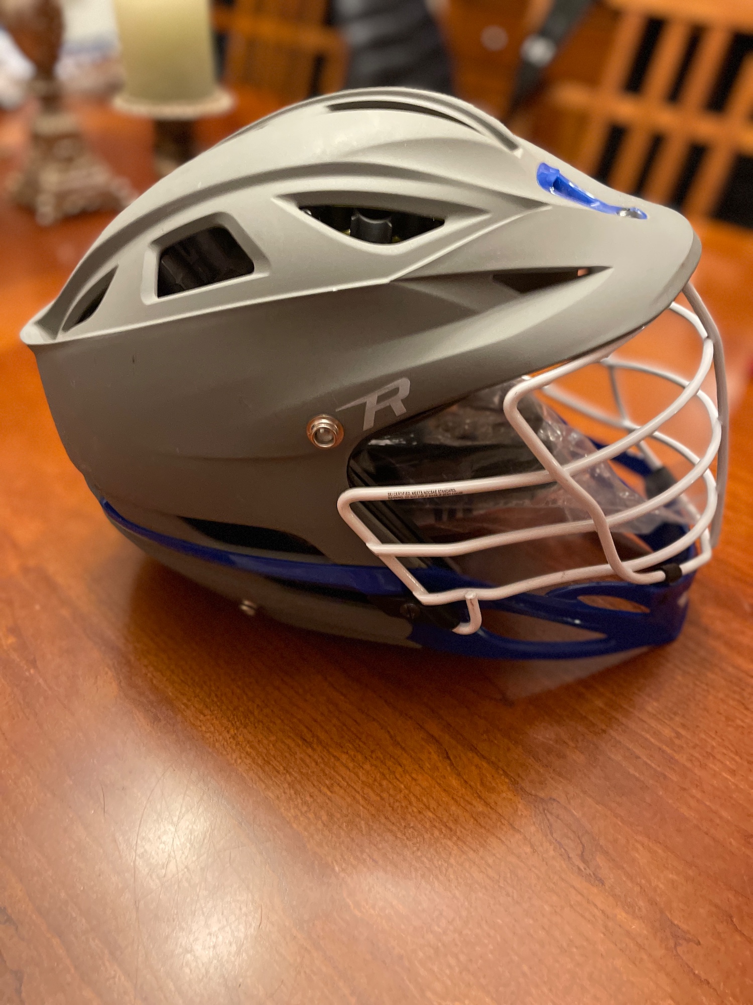 New Cascade R Matte Grey with White Mask and Royal Blue chin ...